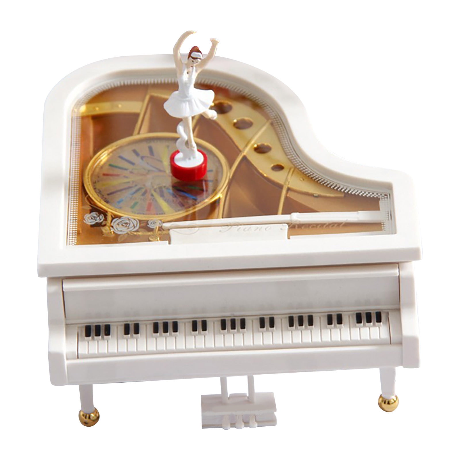 Nmdmisc Ballerina Music Box,Piano Music Box for Women Girls White ...