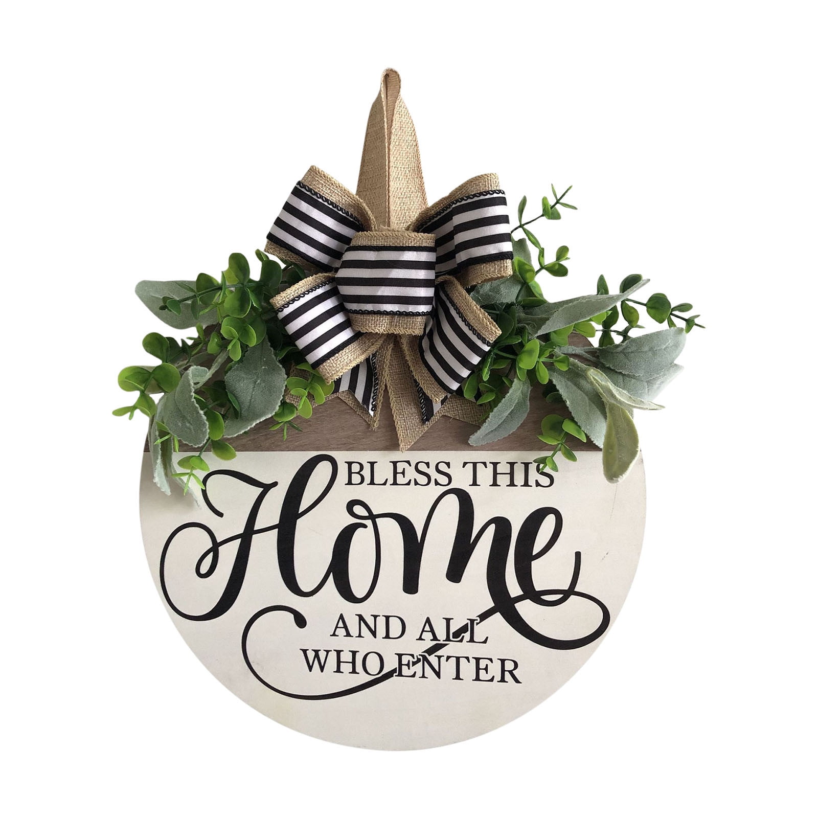 Nmdmisc Bless This Home And All Who Enter Door Sign,11.8" Round Rustic ...