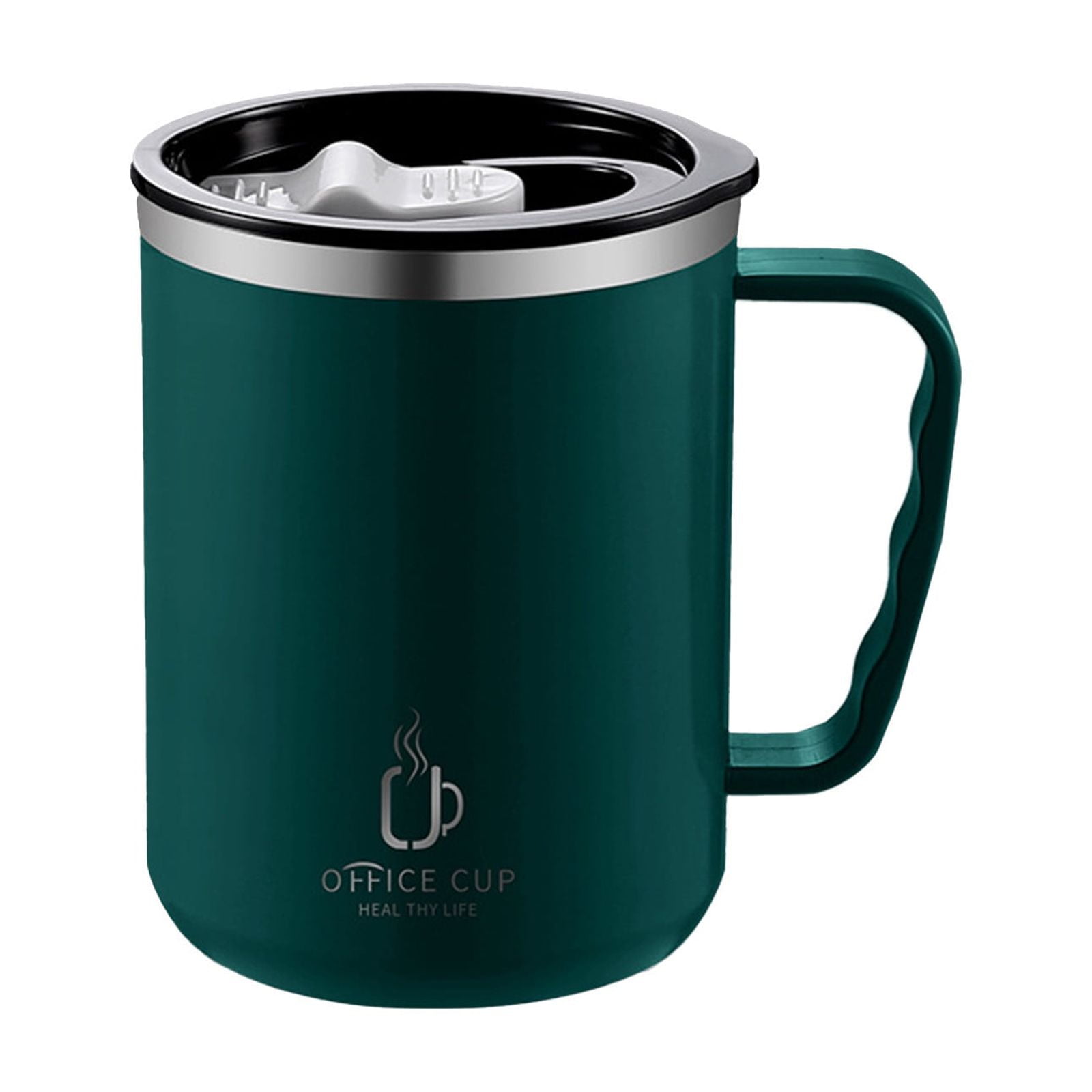 Nmdmisc Coffee Mug with Handle and Lid, 304 Stainless Steel Mug Double ...