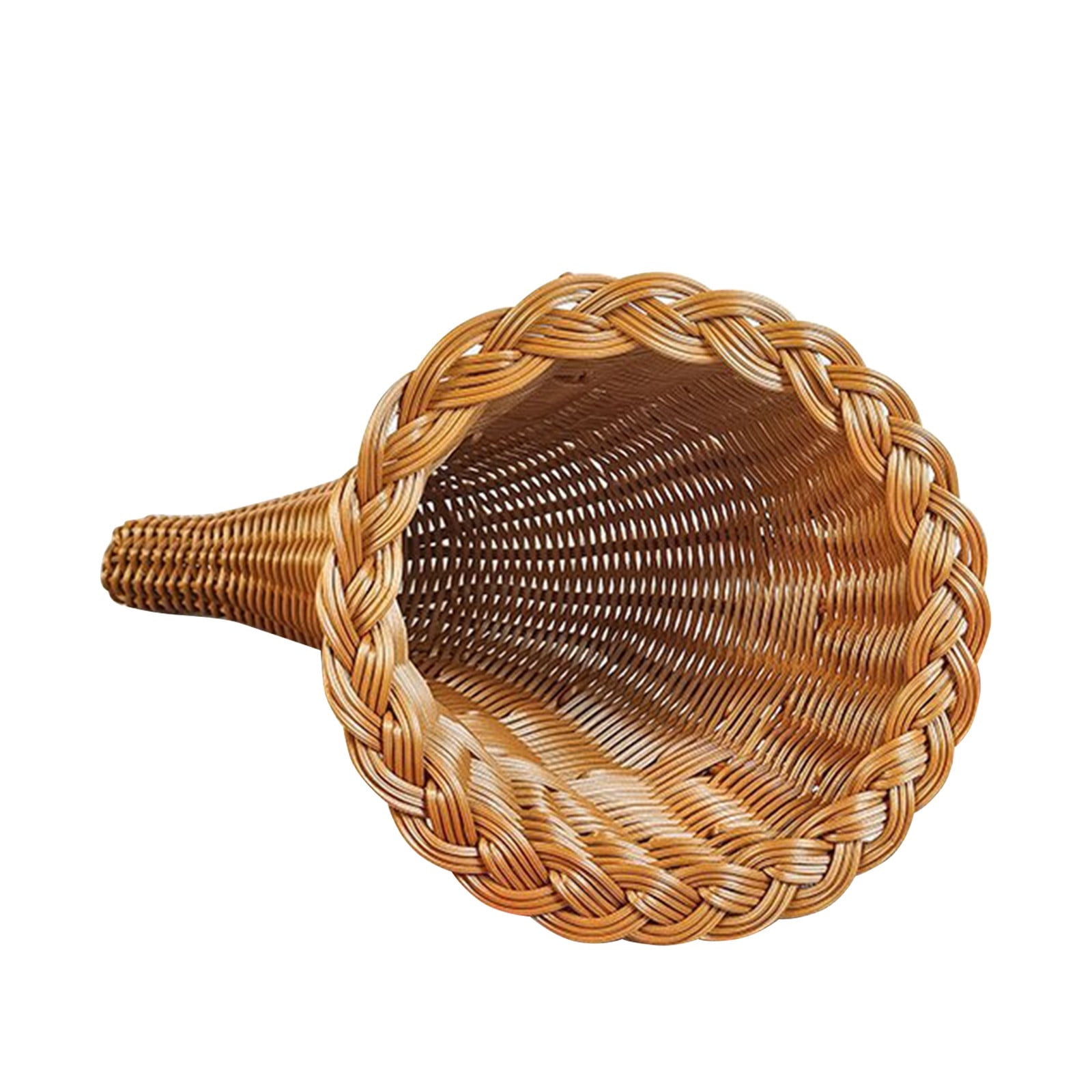 Nmdmisc Cornucopia Basket,Hand-woven Horn Basket Decorative Rattan ...