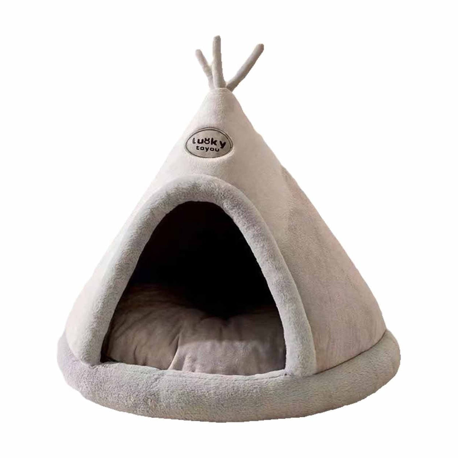 Nmdmisc Cozy Teepee Bed for Small Dog,Self Warming Cat Bed,15" x 15" x ...