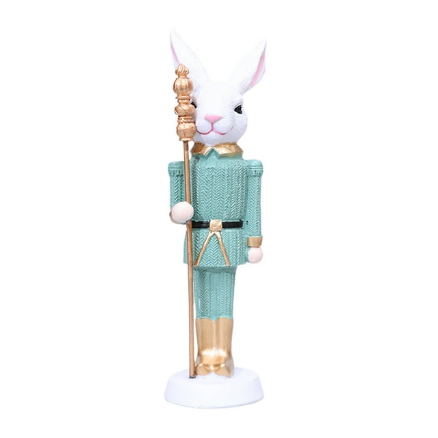 Nmdmisc Easter Rabbit Nutcracker Resin Bunny Figurine Sculpture Holiday ...