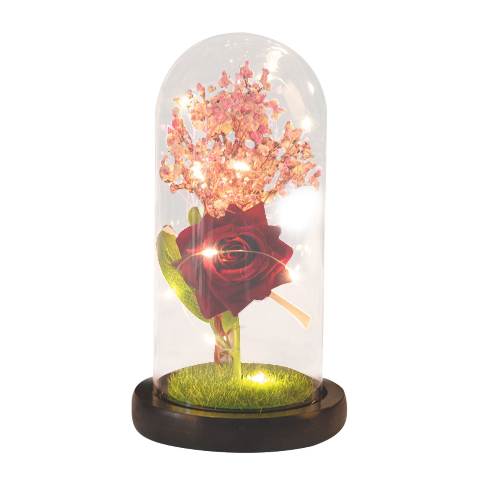 Nmdmisc Eternal Rose, Glass Dome Immortal Rose and Gypsophila Magic ...