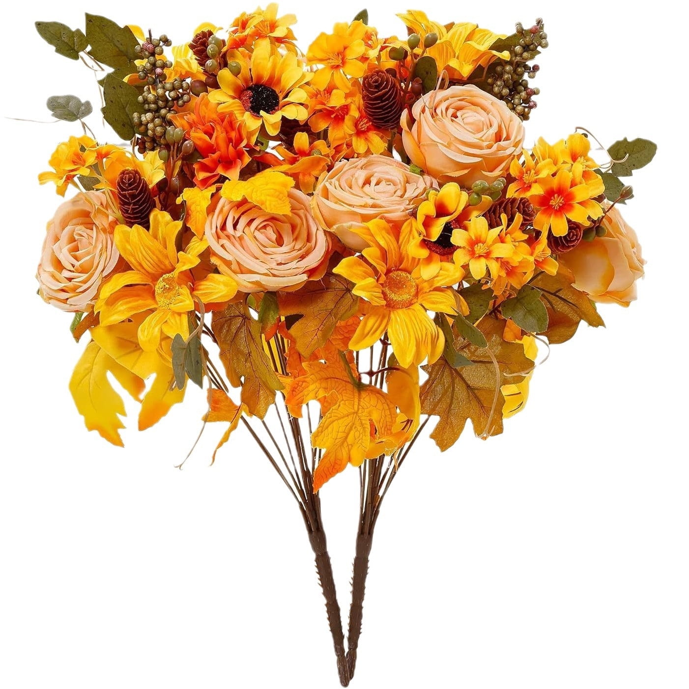 Nmdmisc Fall Artificial Flowers,Roses Maple Leaves Flower Arrangements ...