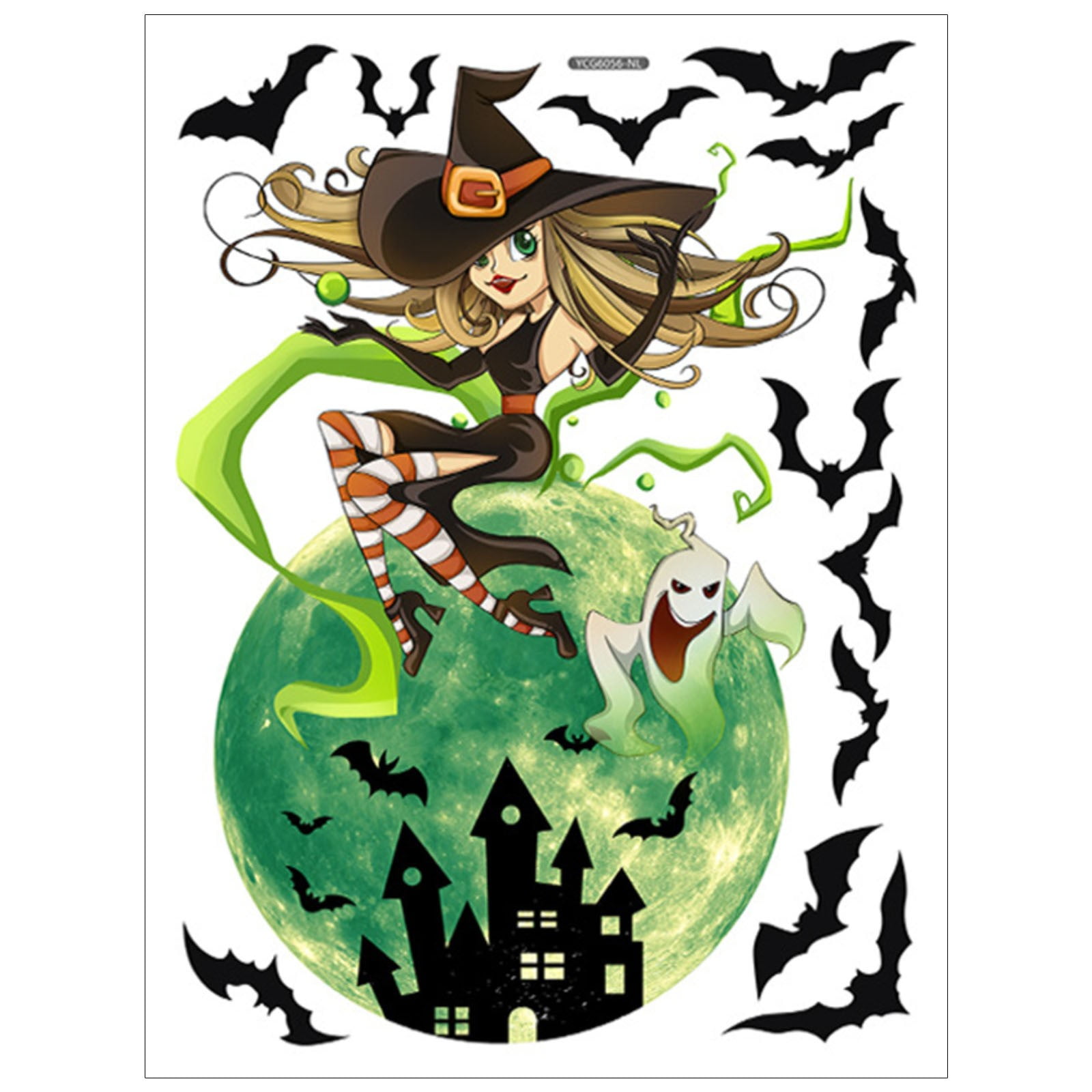 Nmdmisc Halloween Decoration Indoor Witch Window Stickers,Witch ...
