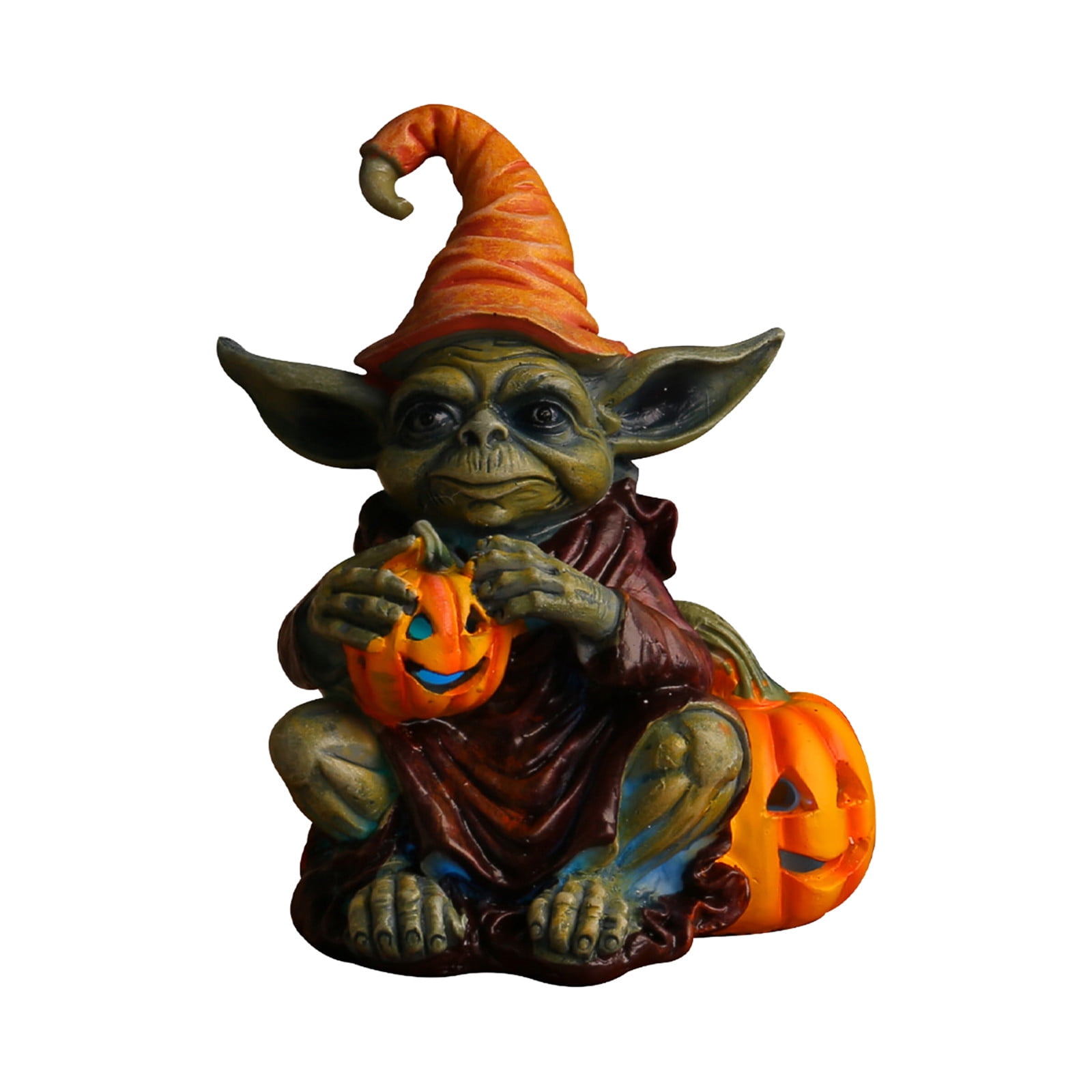 Nmdmisc Halloween Elf Dwarf Pumpkin Figurines with Light, Light Up ...