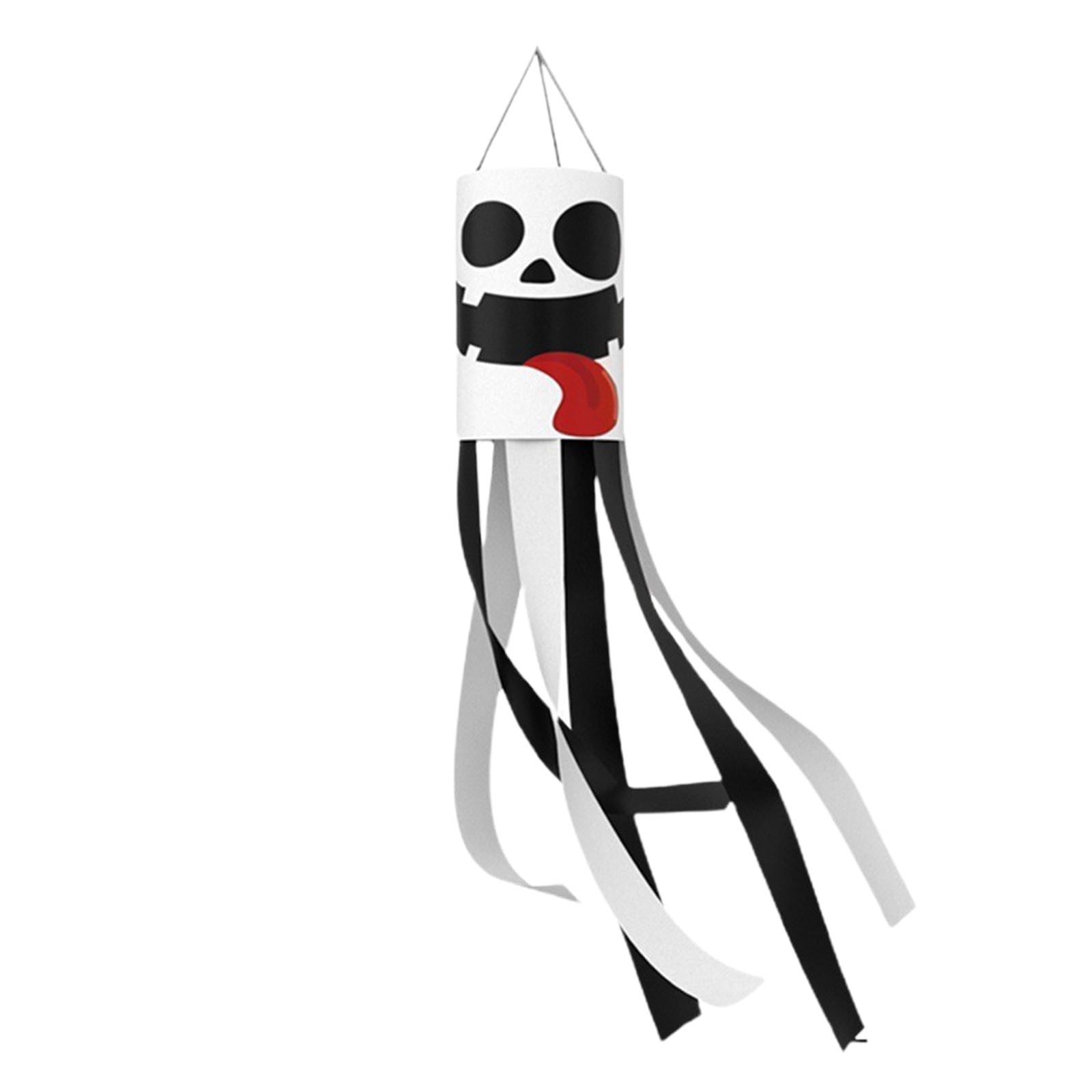 Nmdmisc Halloween Ghost Windsock Flag Decorations,47" Hanging Happy ...