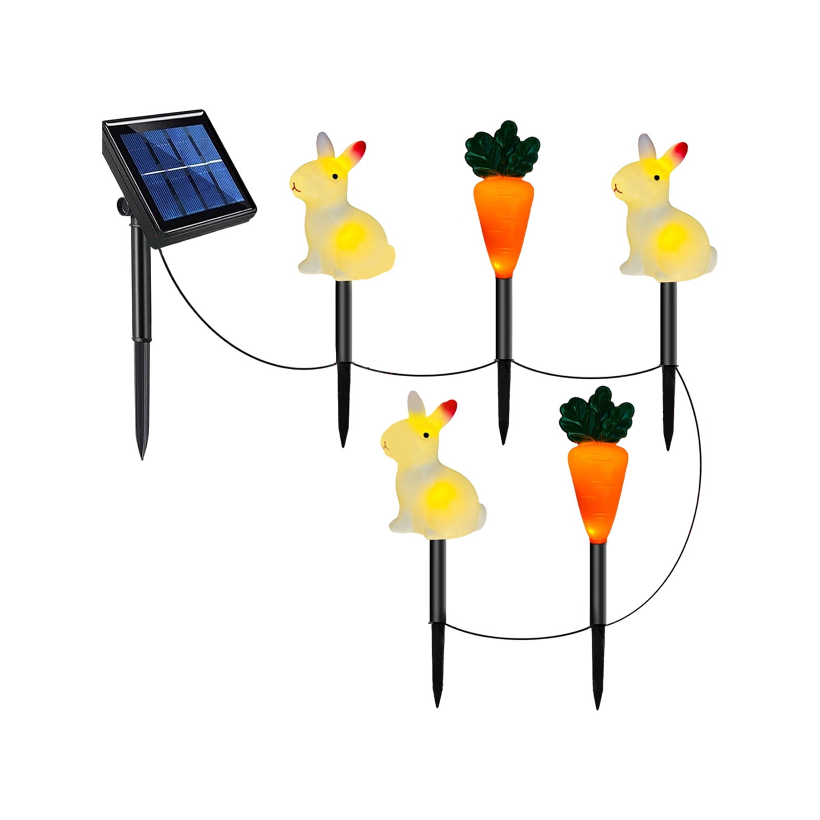 Nmdmisc LED Easter Solar Lights Easter Classic Bunny Carrot Elementals ...