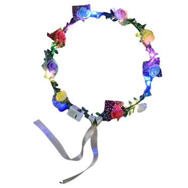 ievspot 1 Pcs LED Flower Headband Girls Women Garland Headband Luminous ...