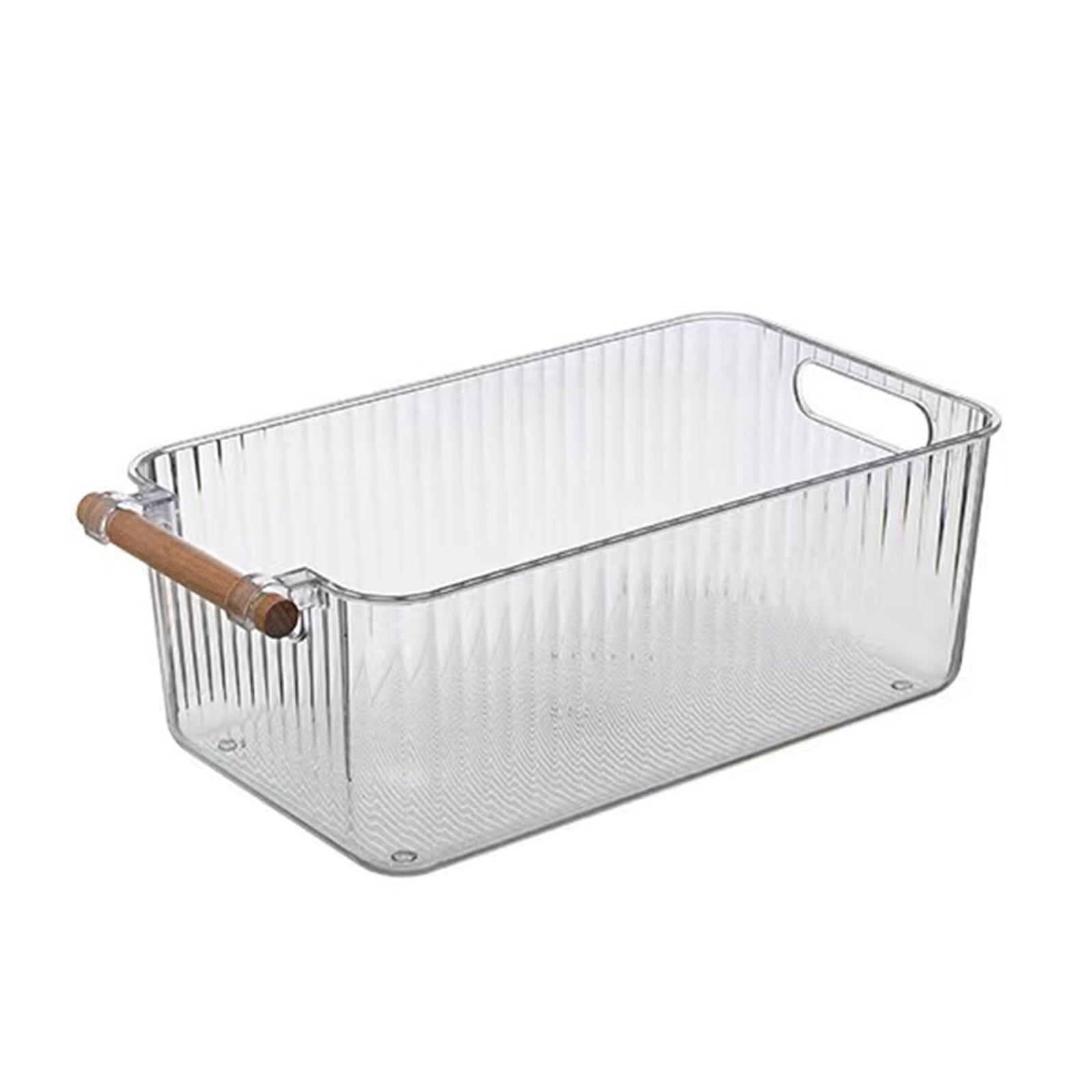 Nmdmisc Plastic Stackable Storage Bins with Wooden Handle 12" Large ...