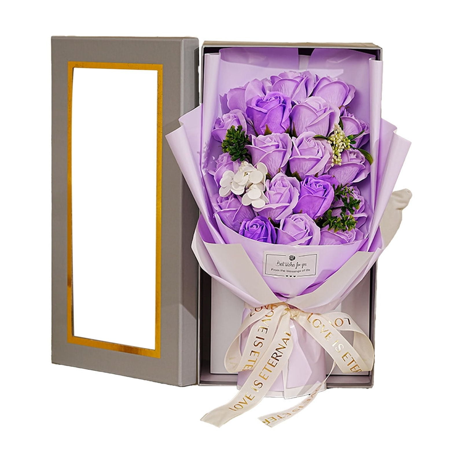 Nmdmisc Preserved Flowers Bouquet Roses Bouquet with Gift Box ...