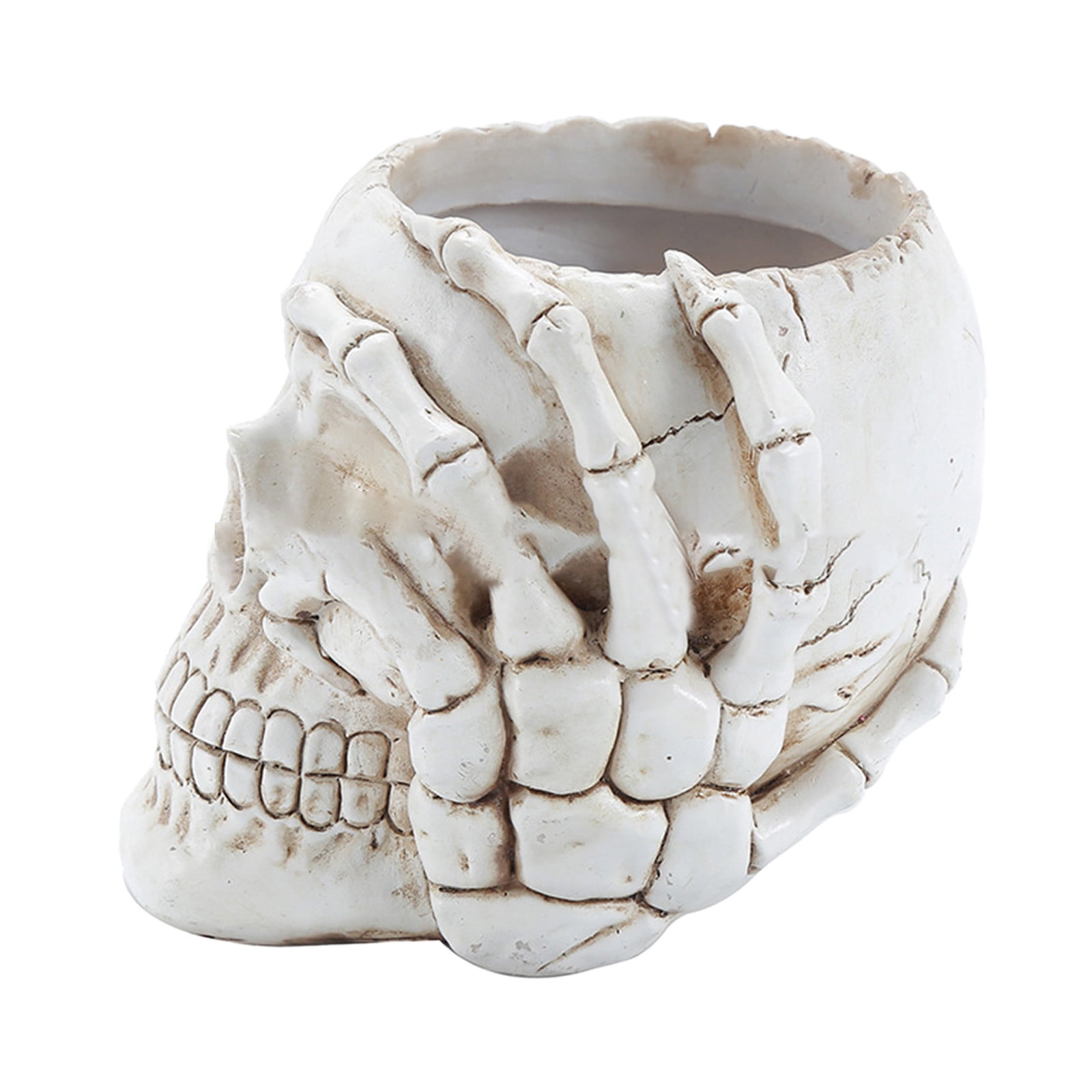 Nmdmisc Resin Skull Planter Flower Succulents Pot Carved Skeleton ...
