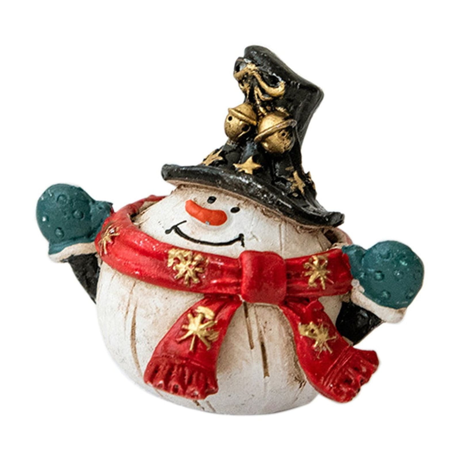 Nmdmisc Resin Snowman Figure Christmas Snowman Figurine Resin ...