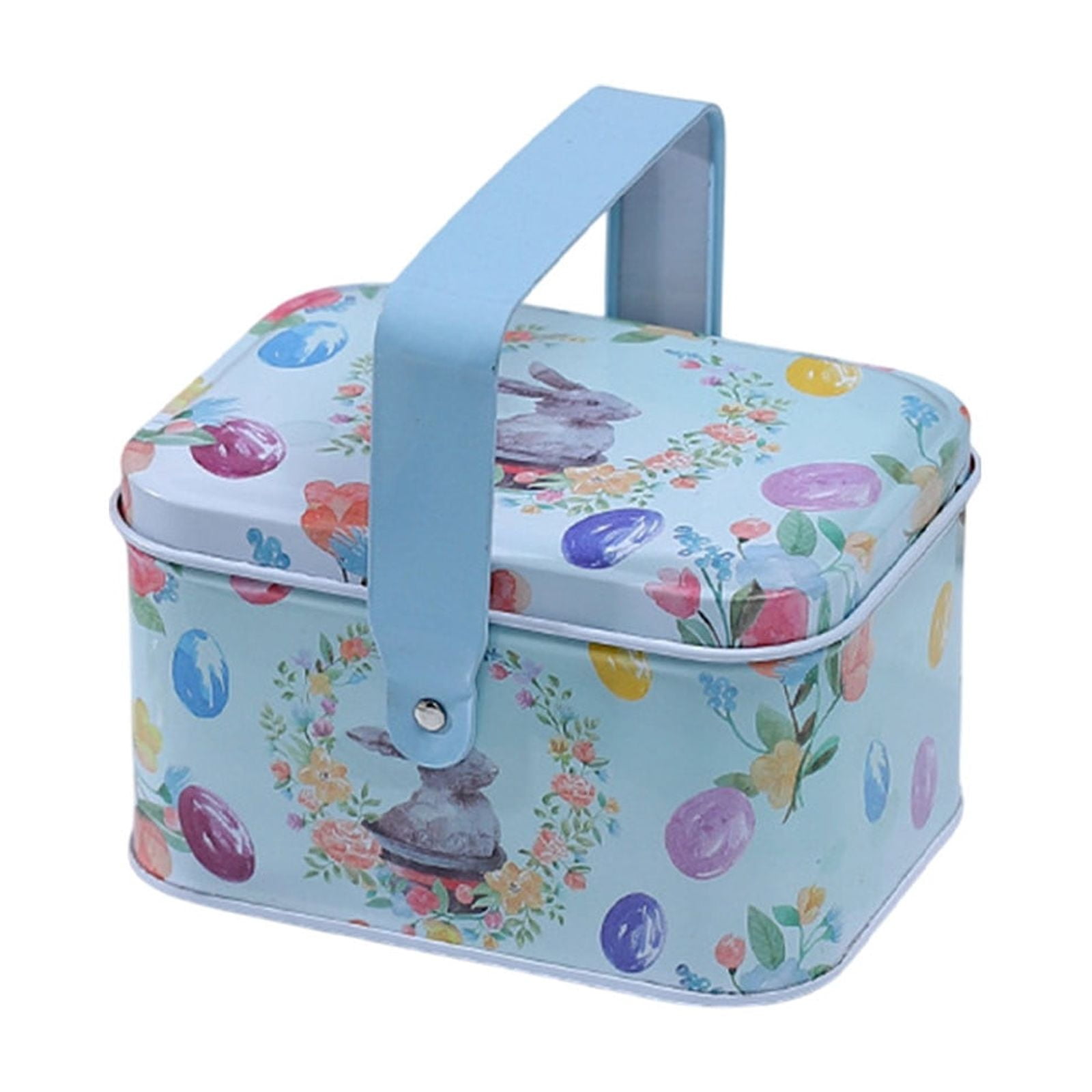 Nmdmisc Tinplate Box Easter Candy Box with Handle Easter Biscuits ...