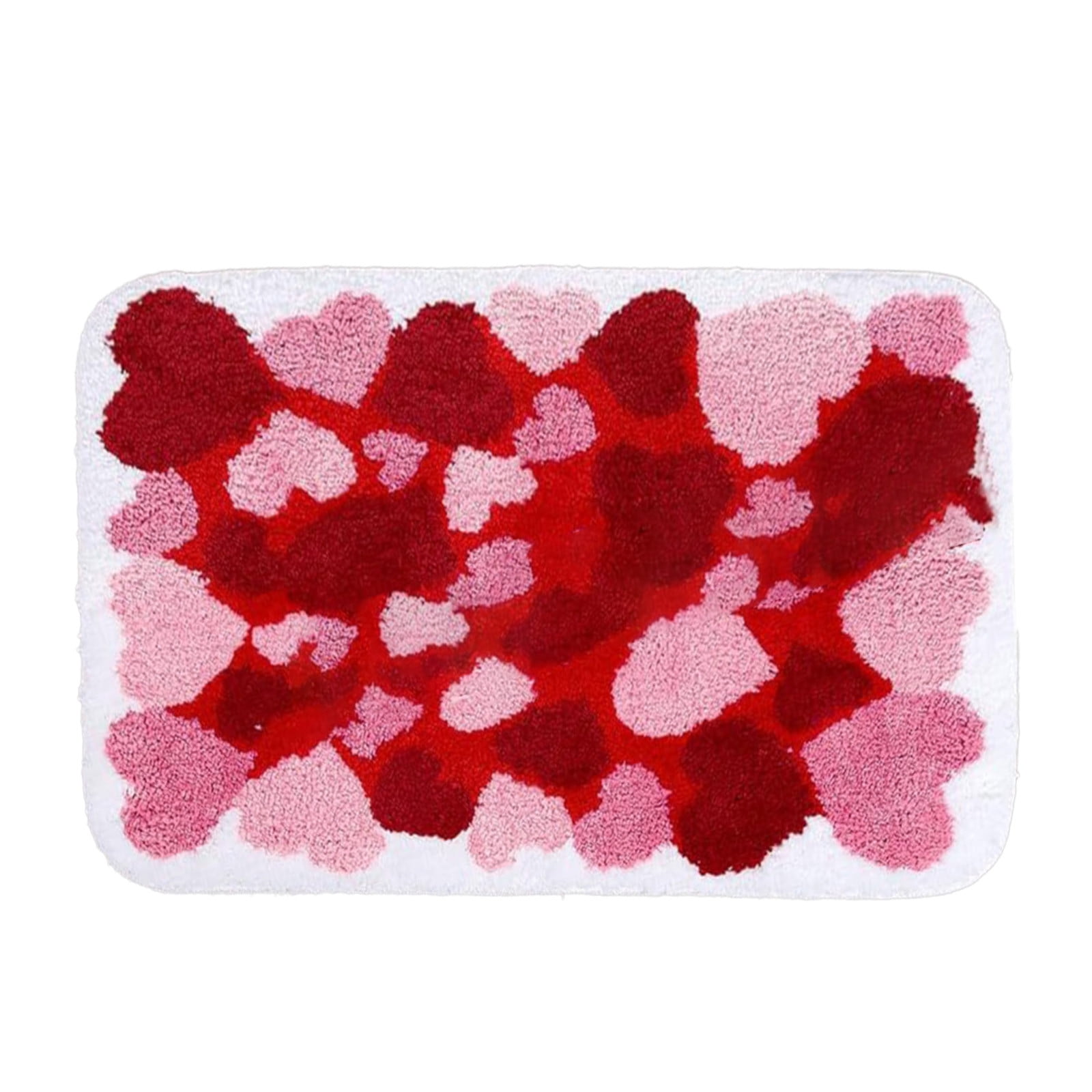 Nmdmisc Valentine's Day Bath Rug Heart Tufted Bath Mat Non Slip Shower ...