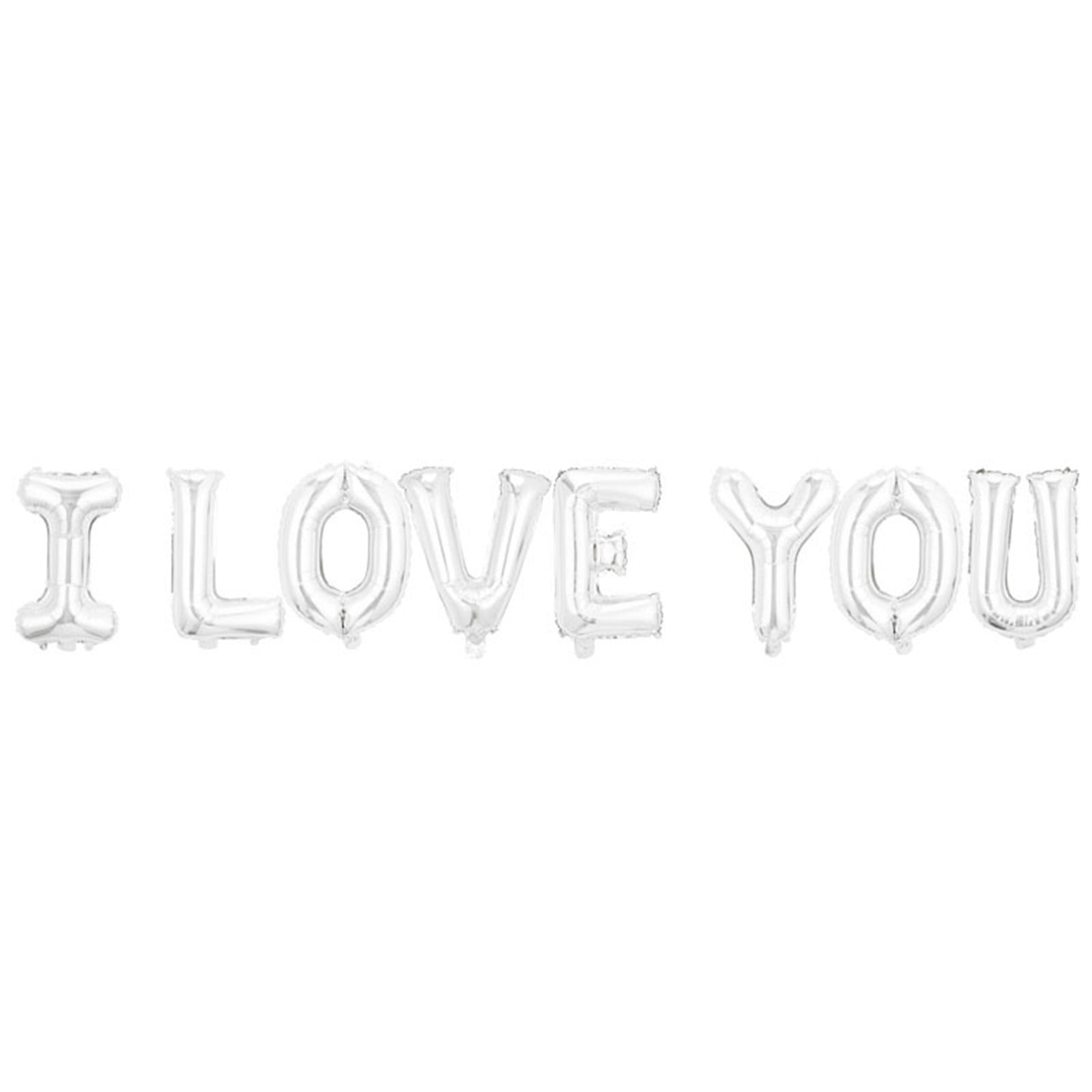 Nmdmisc Valentine's Day Letter Balloons 16 Inch - "I LOVE YOU" Set ...
