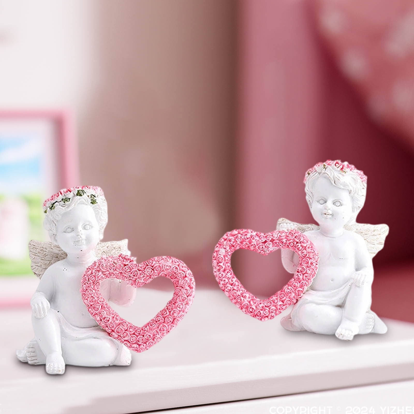 Nmdmisc Valentines Day Angel Resin Statue,Angel Resin Statue with Love ...