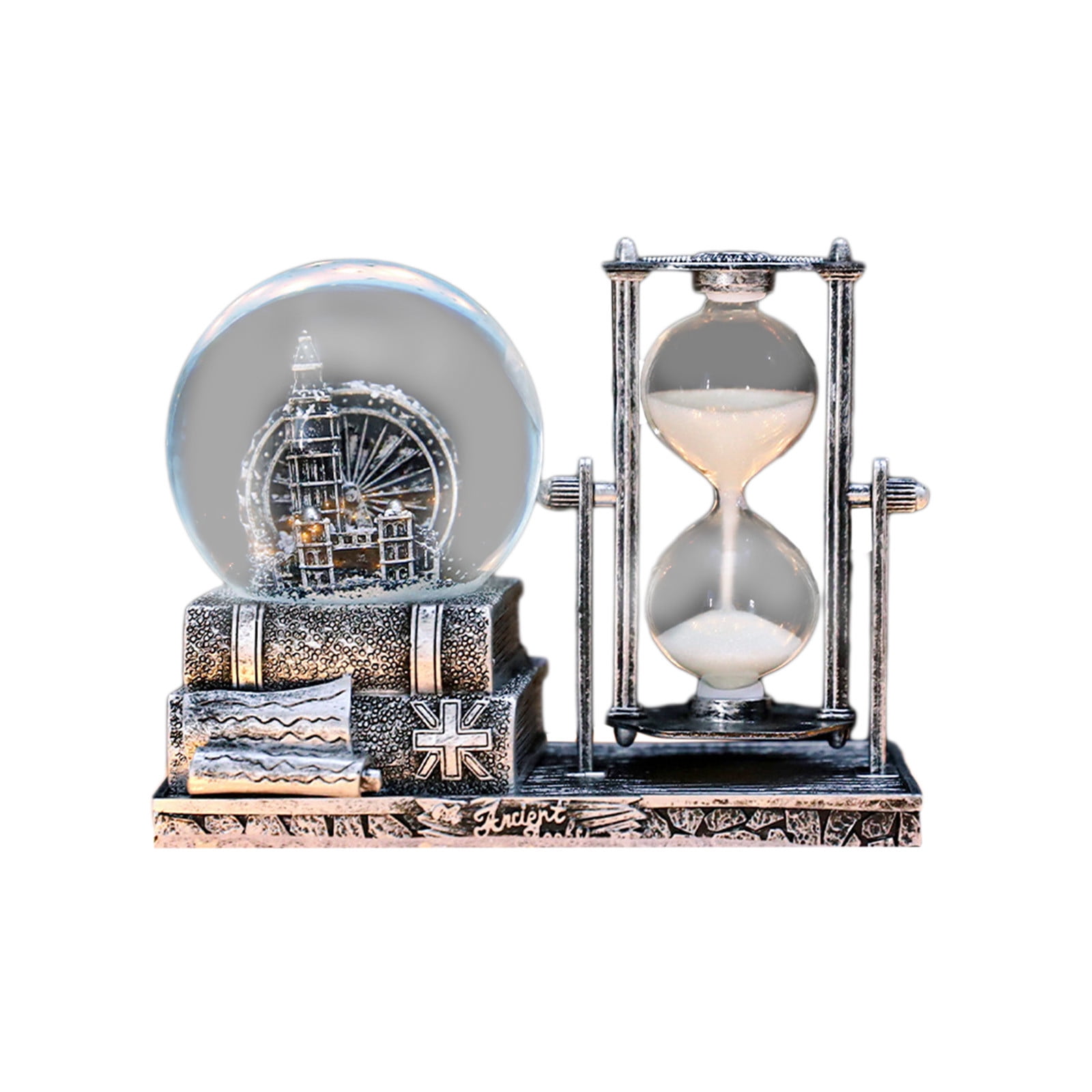 Nmdmisc Vintage Tower Crystal Ball Hourglass Music Box with Timer, Cozy ...