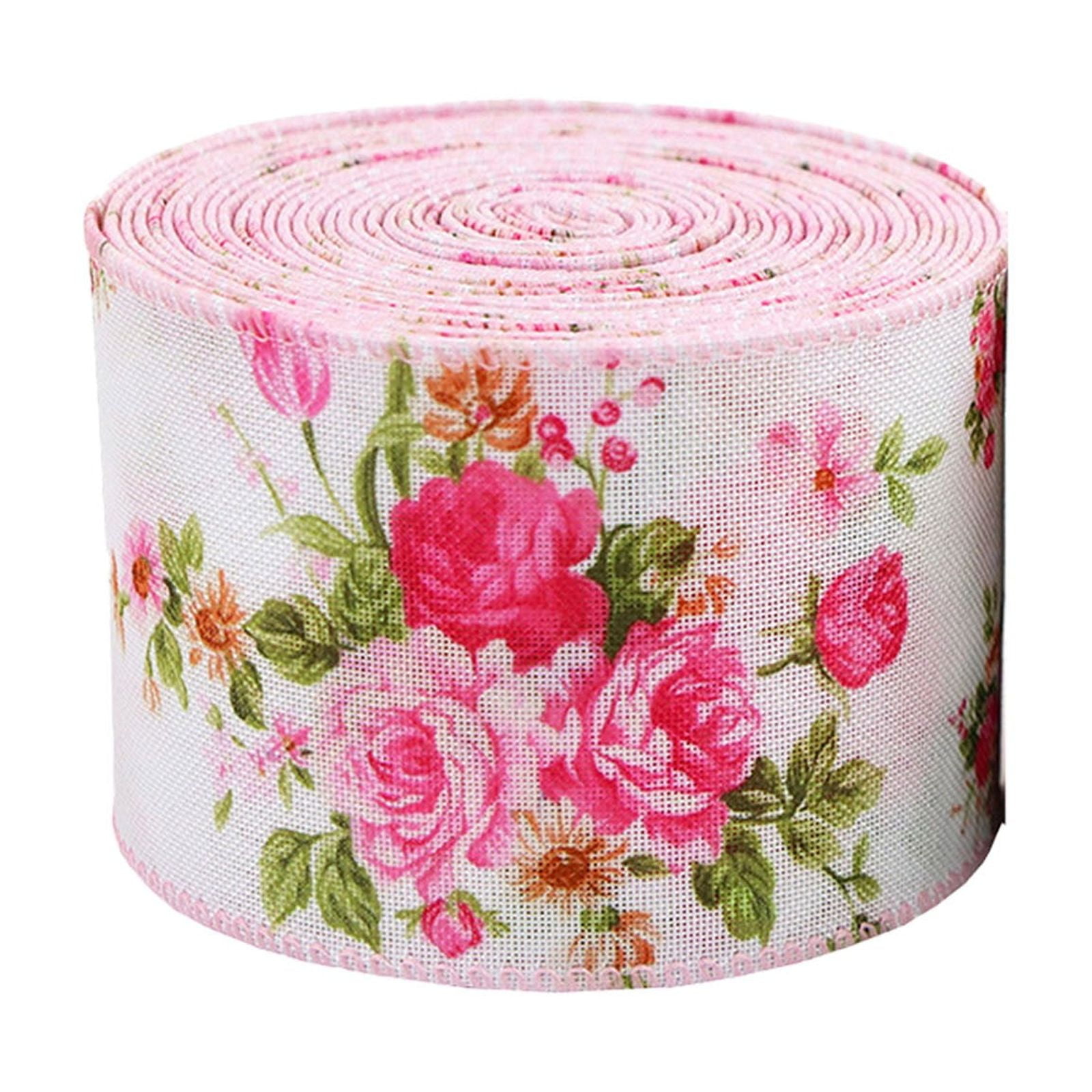 Nmdmisc Wired Ribbon for Crafts 1 Roll 2.5"X177" Spring Flower Ribbon ...