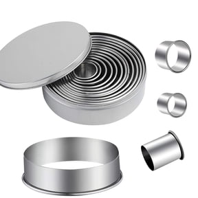 Stainless Steel Round Cookie Biscuit Cutter Set, 12 Count - Walmart.com