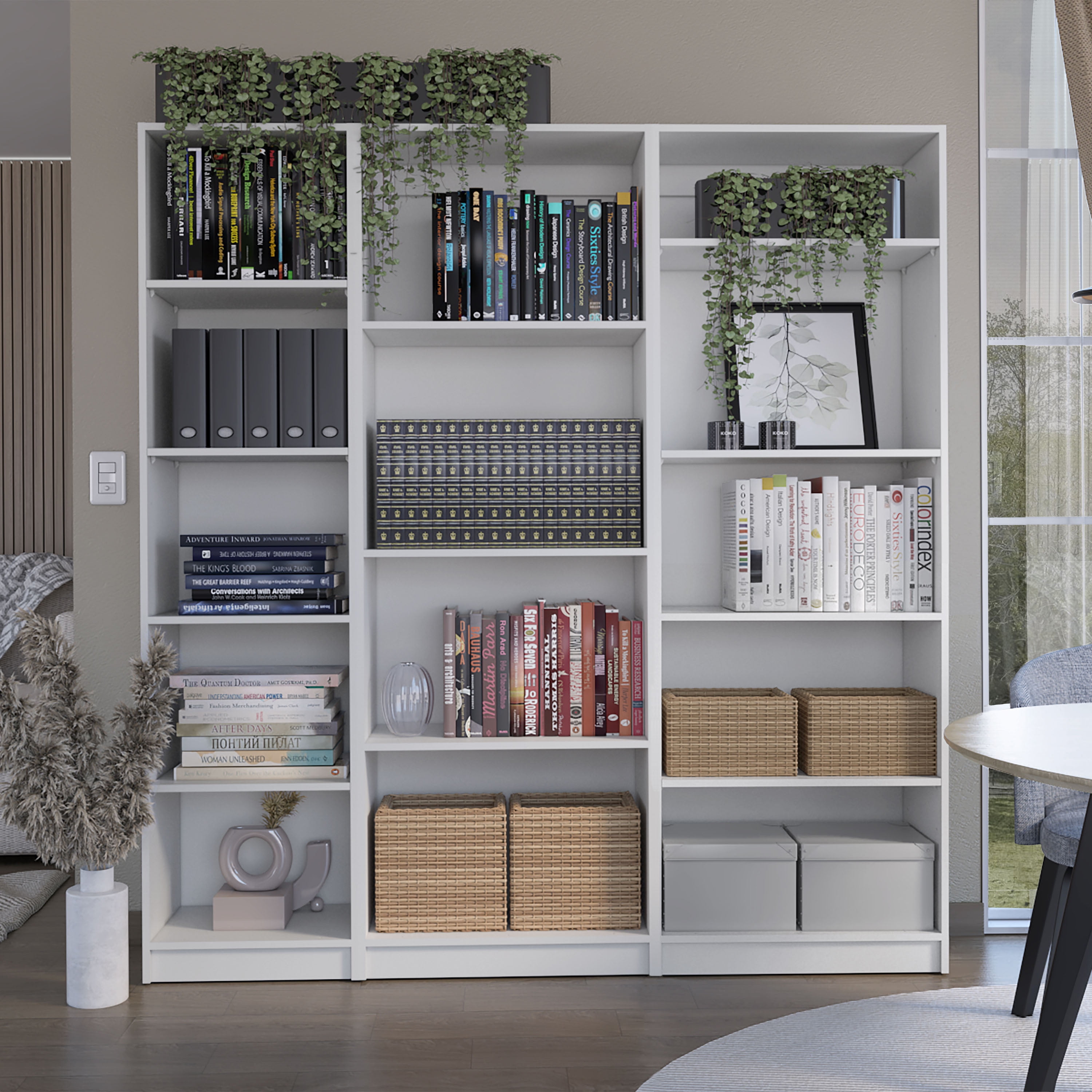 Nmkwnr 14 Shelves Bookcase Book Storage Stand Rack for Living Room ...