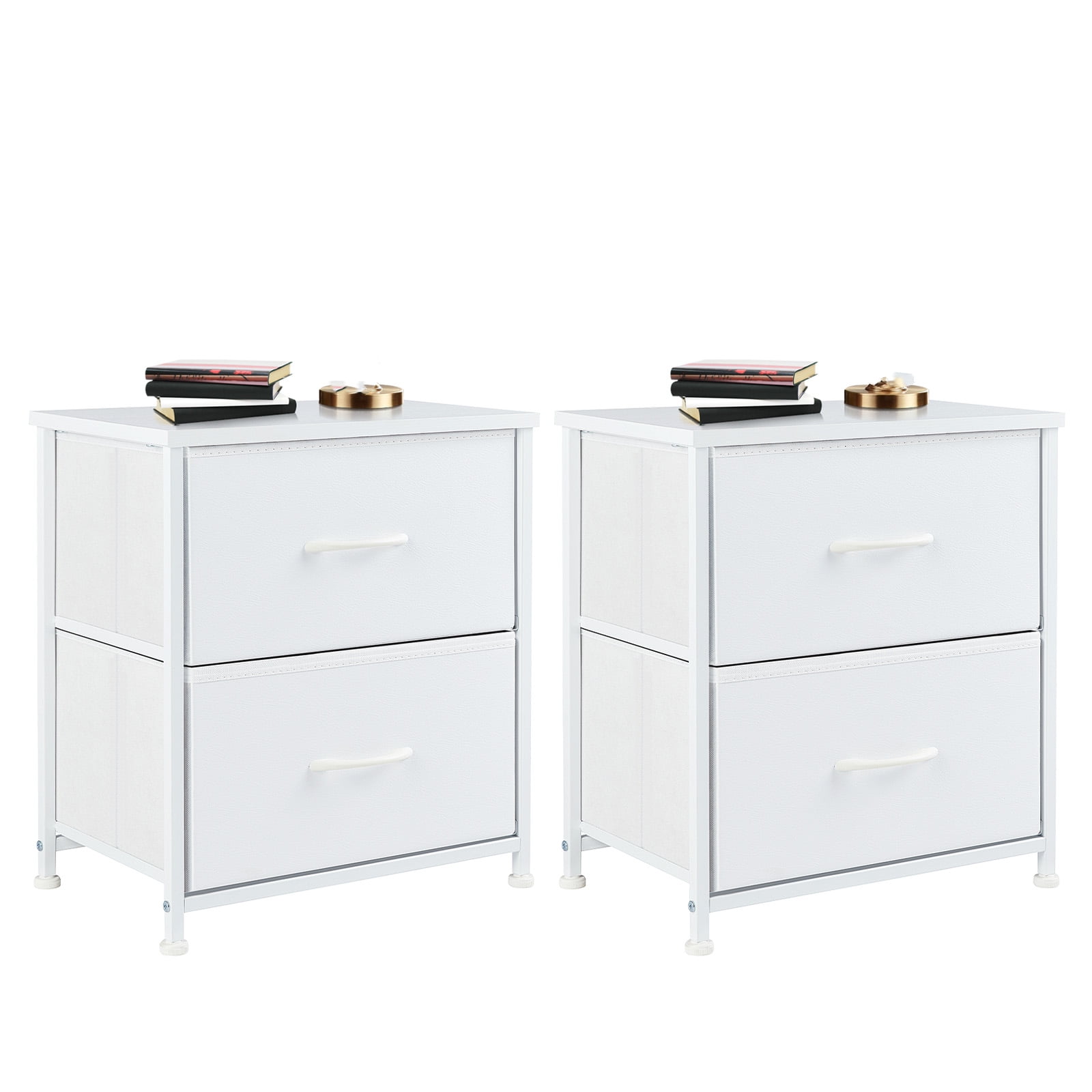 Nmkwnr 2 Drawers Dresser with Metal Frame and Wood Top, Chest of ...