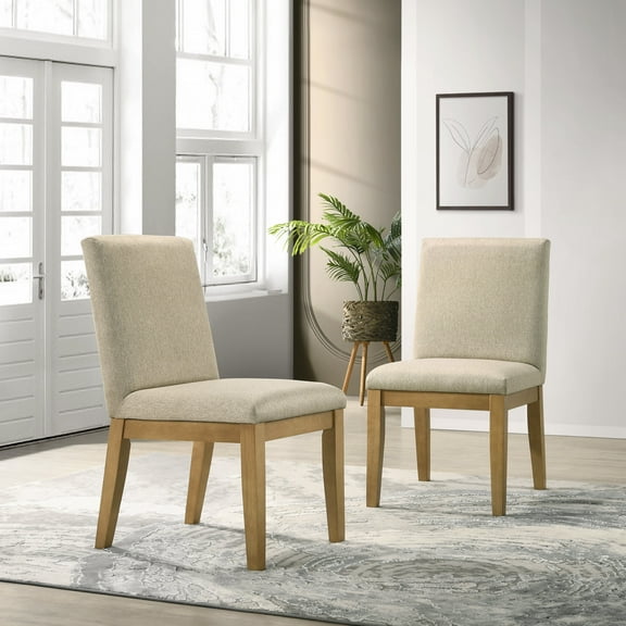 Plank+Beam Modern Dining Chair Set of 2, Solid Wood Chairs for Kitchen ...