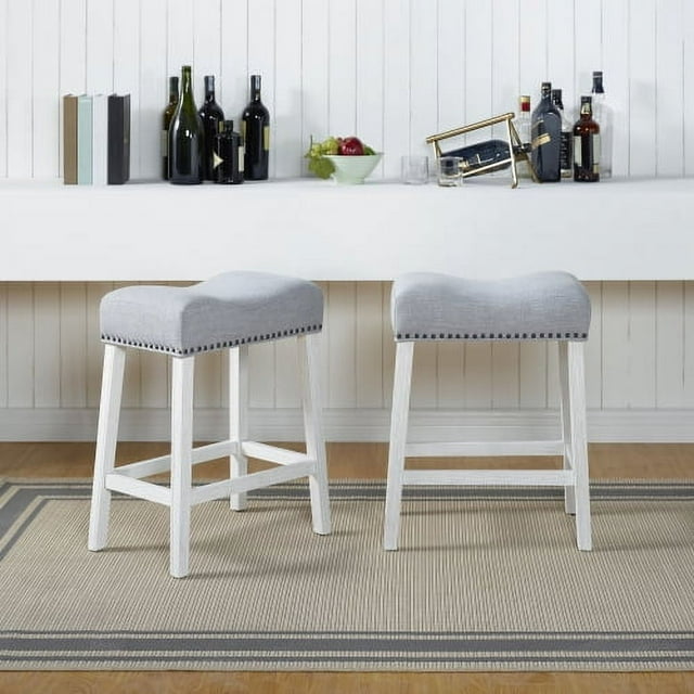Nmkwnr 24" Height Upholstered Backless Counter Bar Stools for Home ...