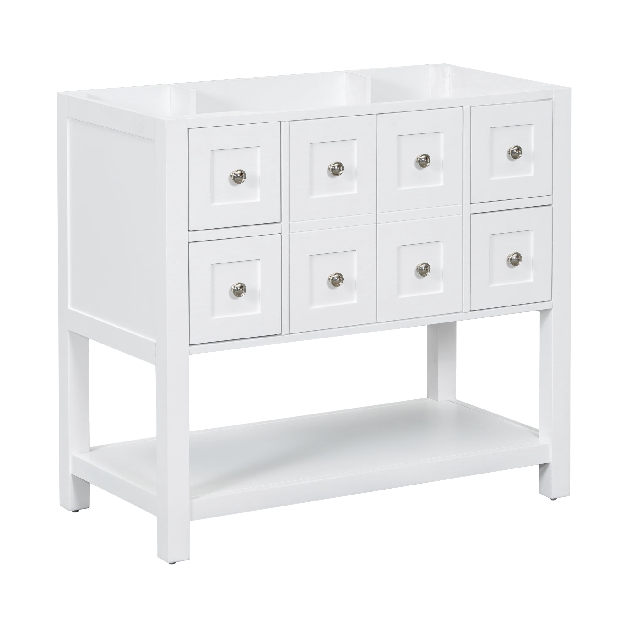 Nmkwnr 36" Vanity without Sink, Bathroom Vanity with 4 Drawers and 2 ...