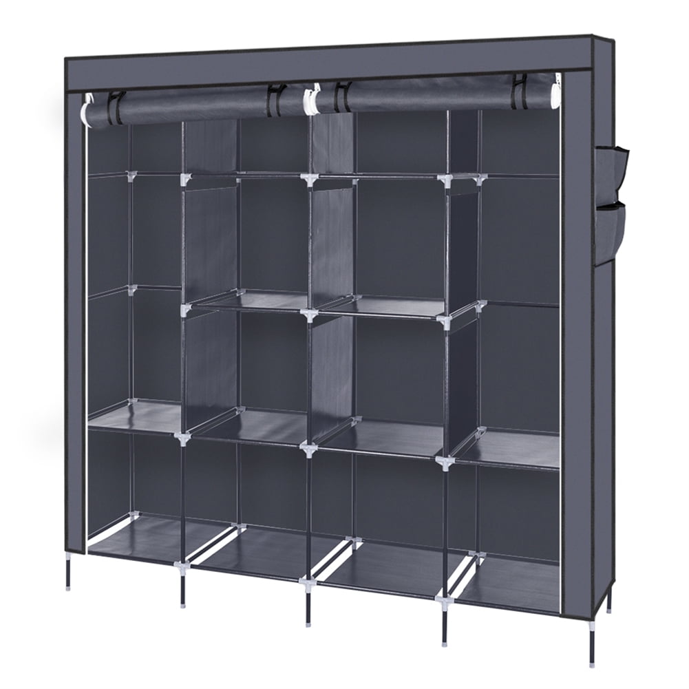 Nmkwnr 67" Clothes Closet Wardrobe Clothes Storage with 12 Shelves and ...