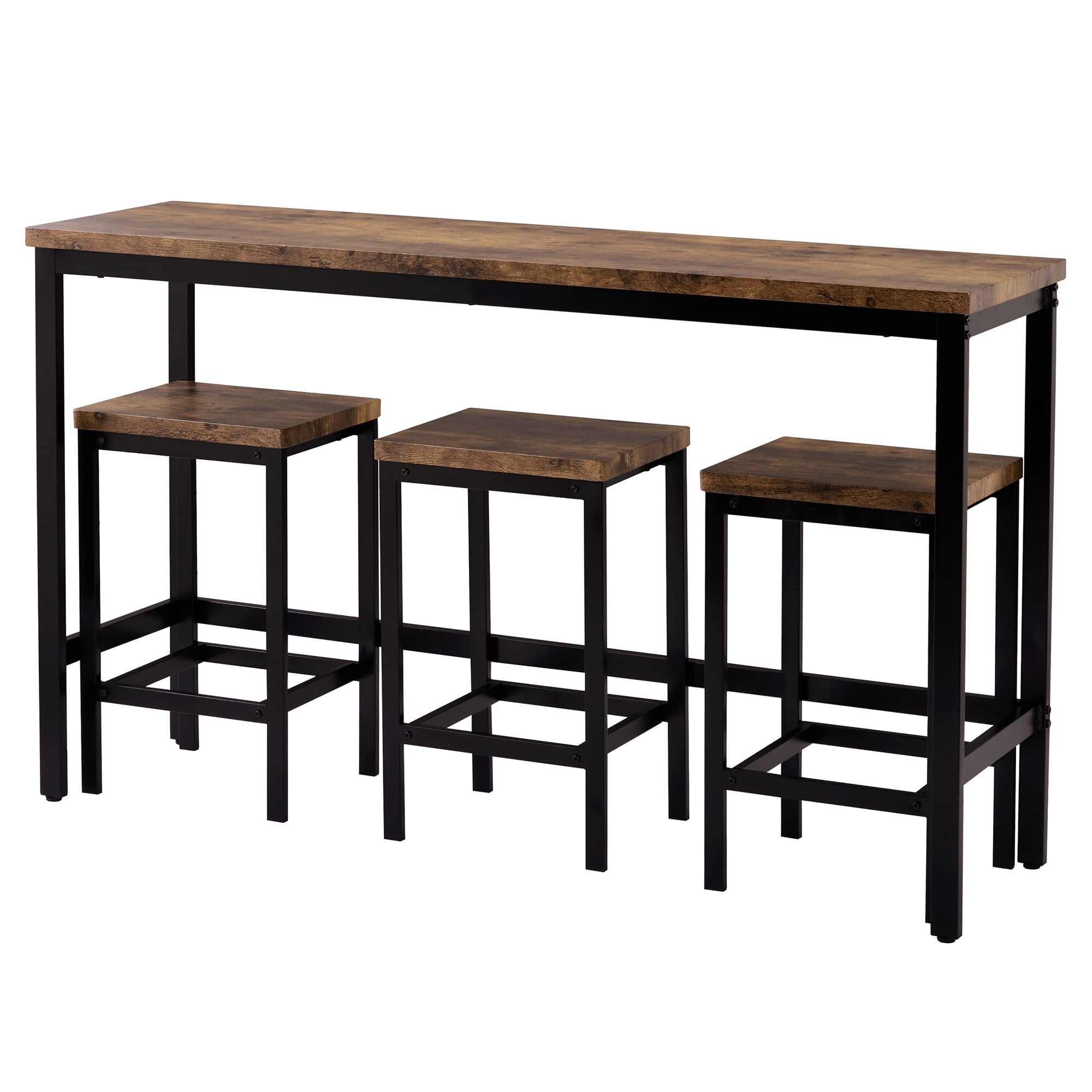 Nmkwnr Counter Height Dining Table Set with 3 Stools, Kitchen Side ...
