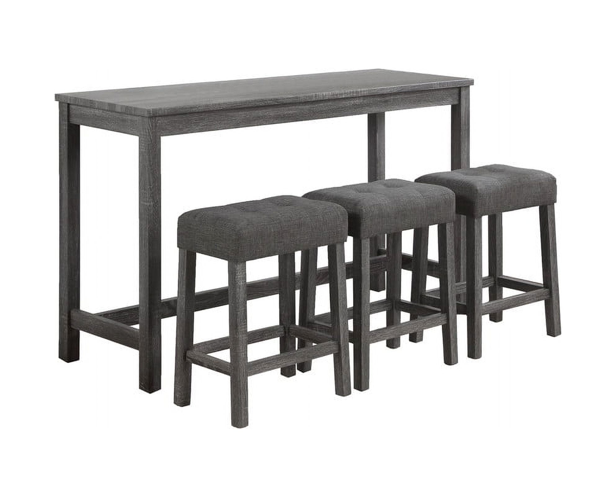 Nmkwnr Counter Height Dining Table with 3 Linen Stools - Walmart.com