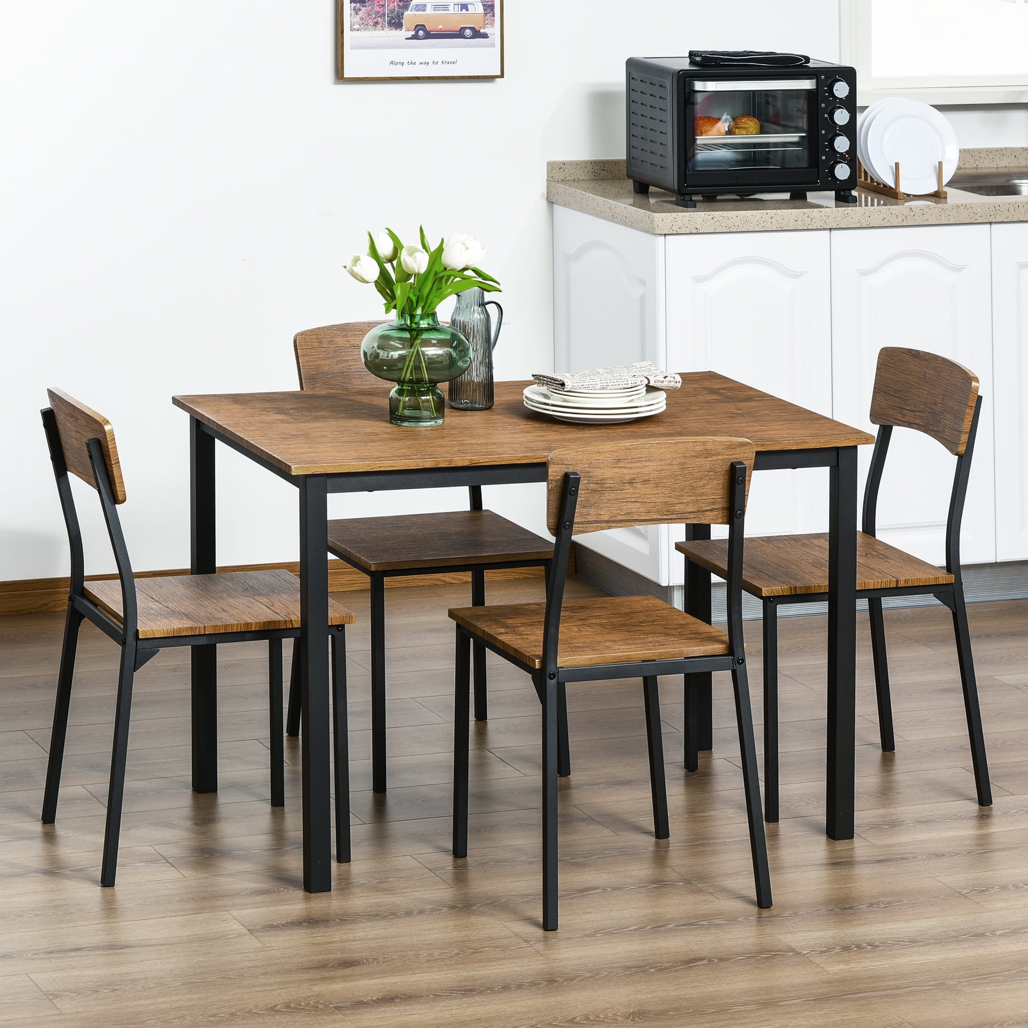 Nmkwnr Dining Table Set for 4 Person, 1 Pc Rectangular Kitchen Table ...