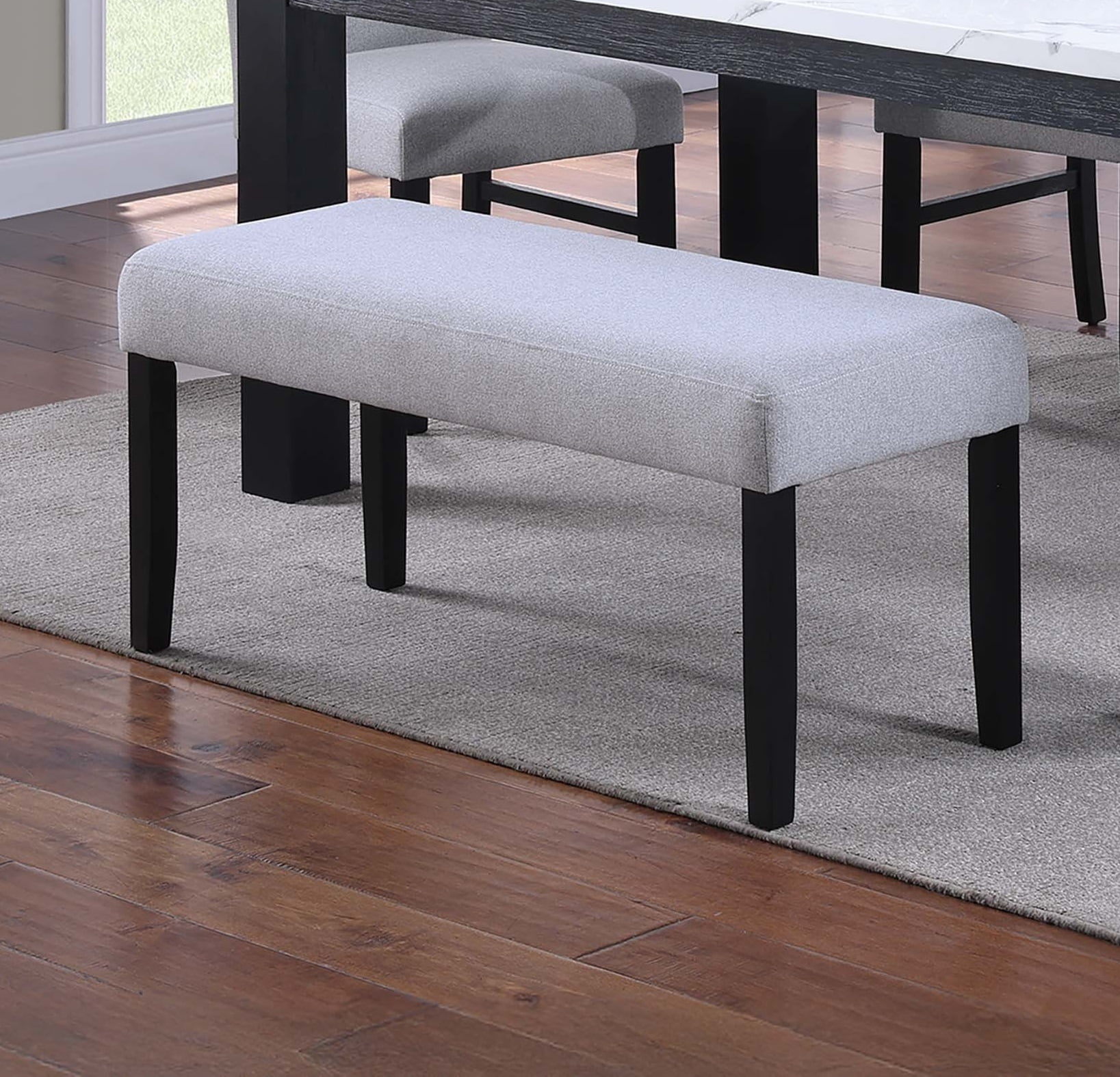Nmkwnr Fabric Upholstered Seat Wood Frame Dining Bench for Dining Room ...
