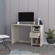 BELLEZE Trition L-Shaped Computer Desk with Open Shelves and Drawers ...