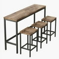 Nmkwnr Kitchen Dining Table, Long Dining Table with 3 Stools,Brown ...