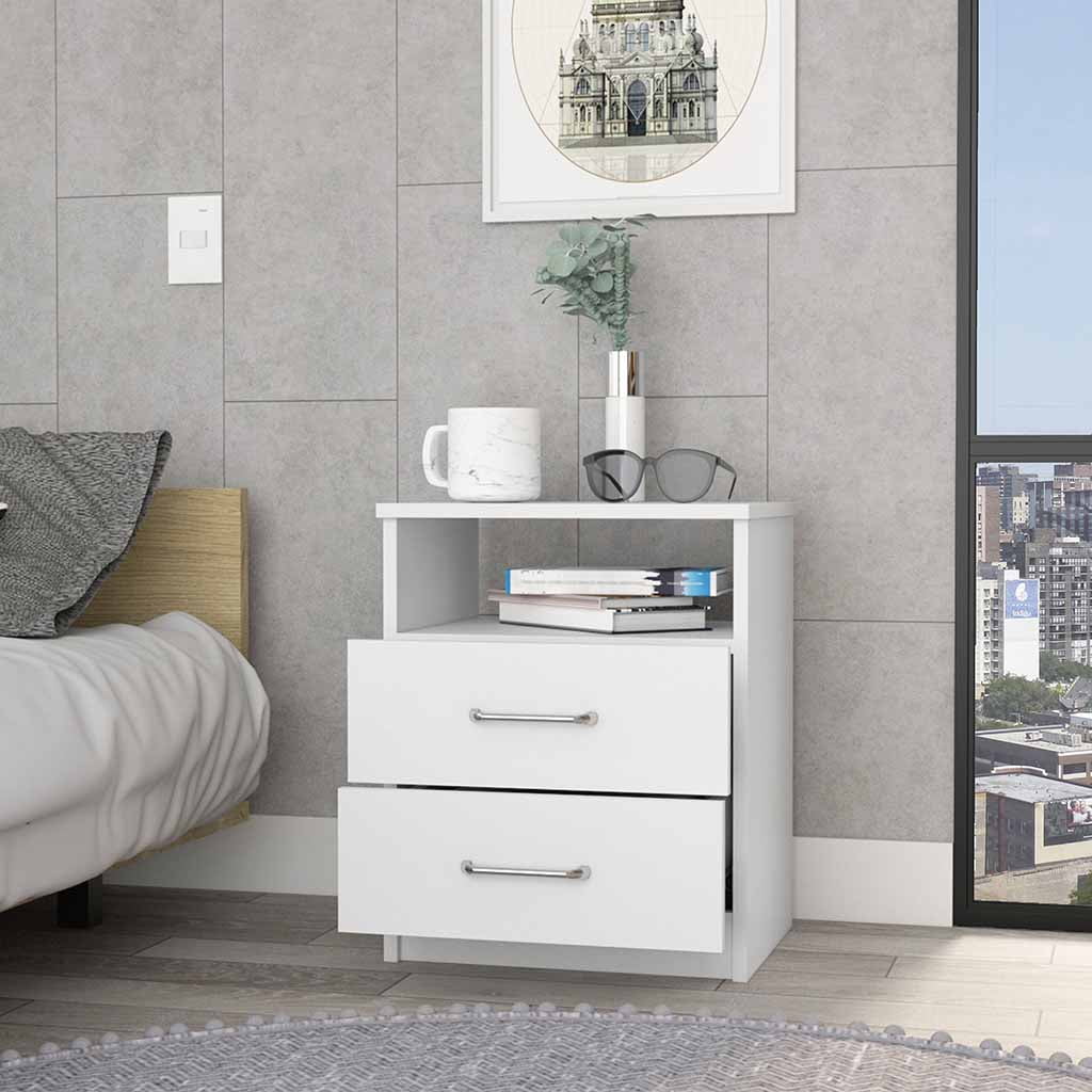 Nmkwnr Nightstand with 2 Drawers and 1 Shelf, Beside Table for Home ...