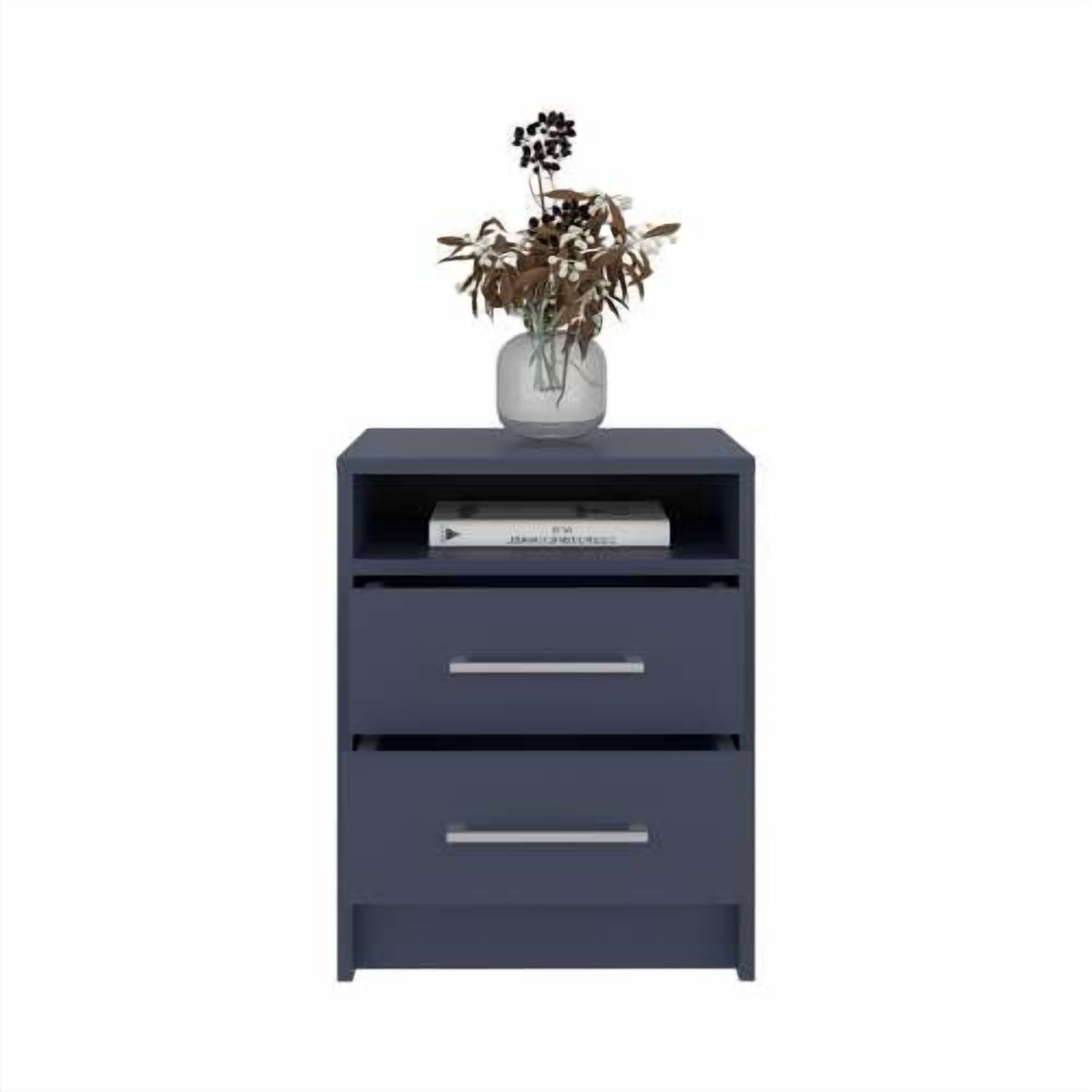 Nmkwnr Nightstand with Open Shelf, 2 Drawer Beside Table for Living ...