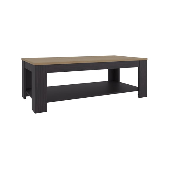 Nmkwnr Rectangle Coffee Table with Open Storage Shelf, Wood End Table ...