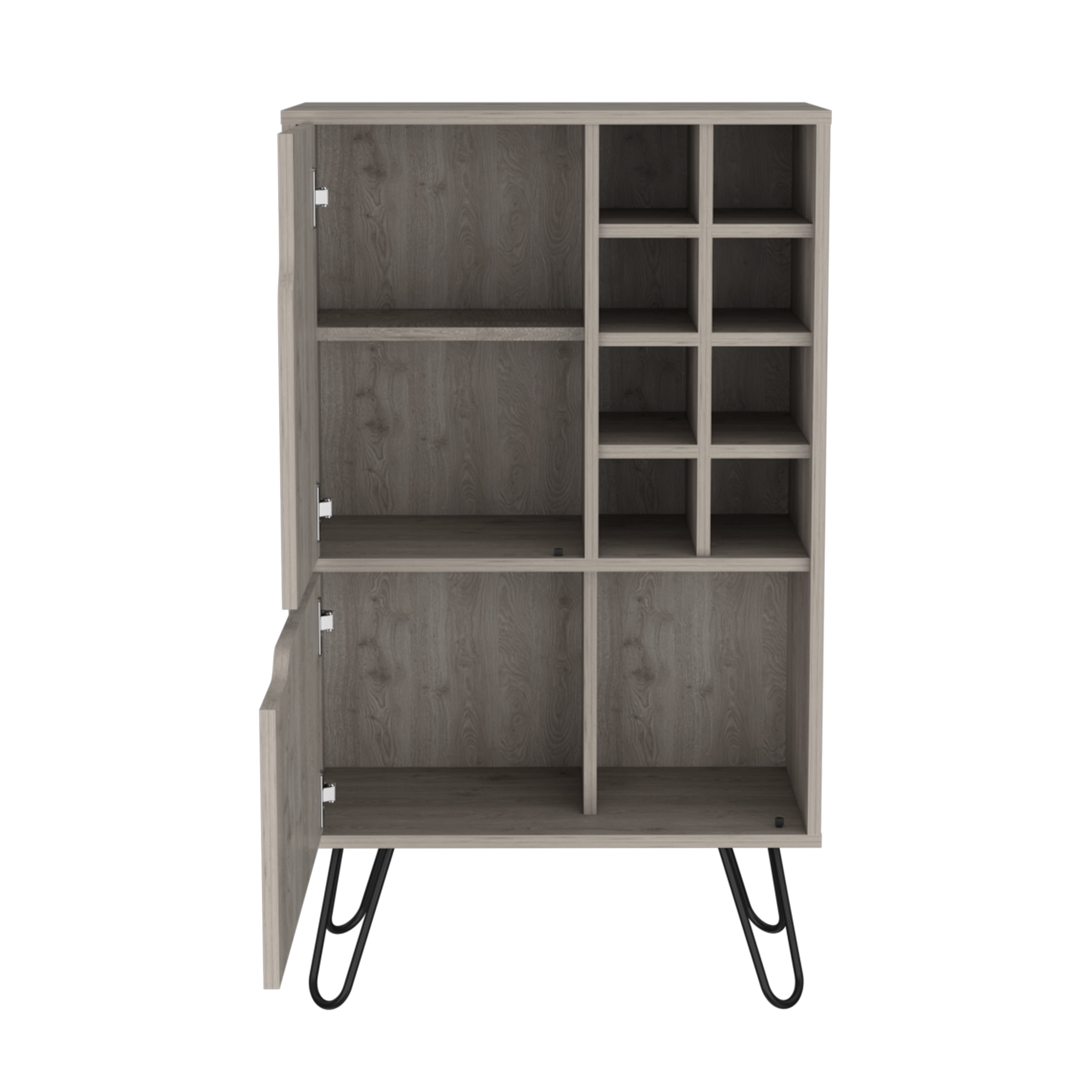 Nmkwnr Single Door Bar Cabinet with 8 Wine Bottle Rack and Shelf, Light ...