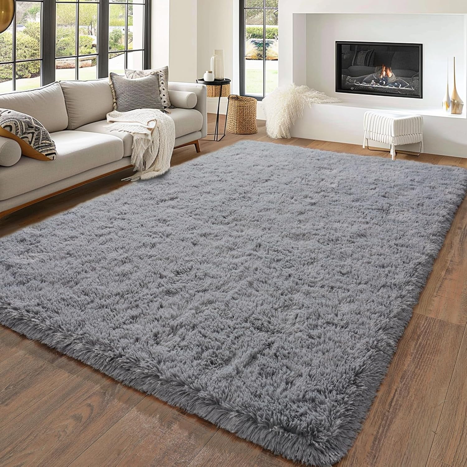 Nmkwnr Super Soft Fluffy Area Rug Modern Indoor Plush Carpets for ...