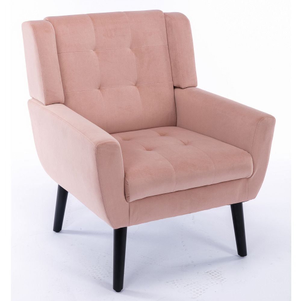 Nmkwnr Upholstered Accent Chair with Wood Legs, Soft Velvet Armchair ...