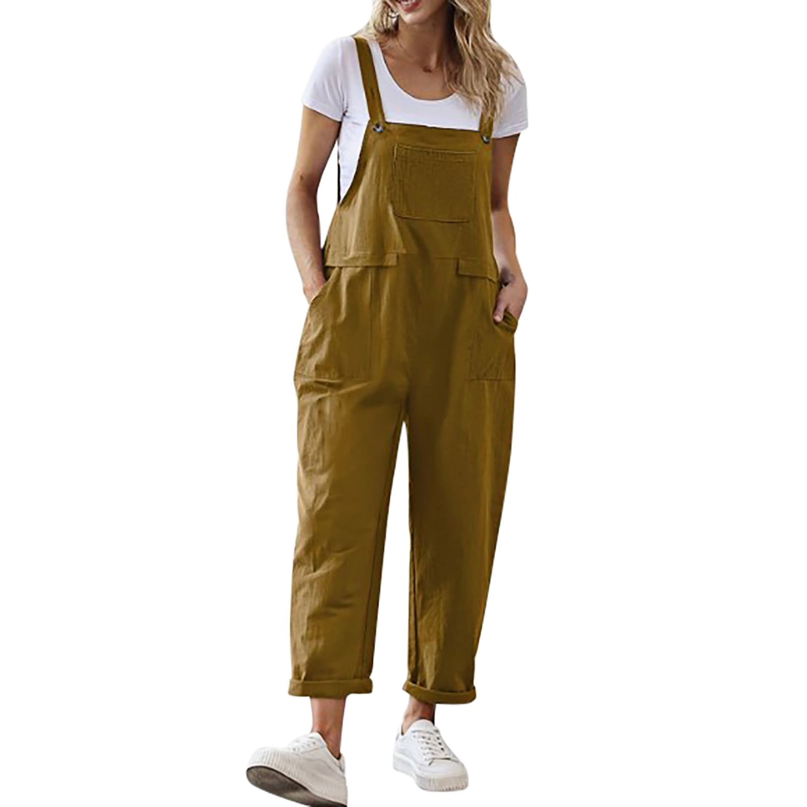 Nmmued Overalls for Women Loose Fit, Linen Overalls for Women, Bib ...