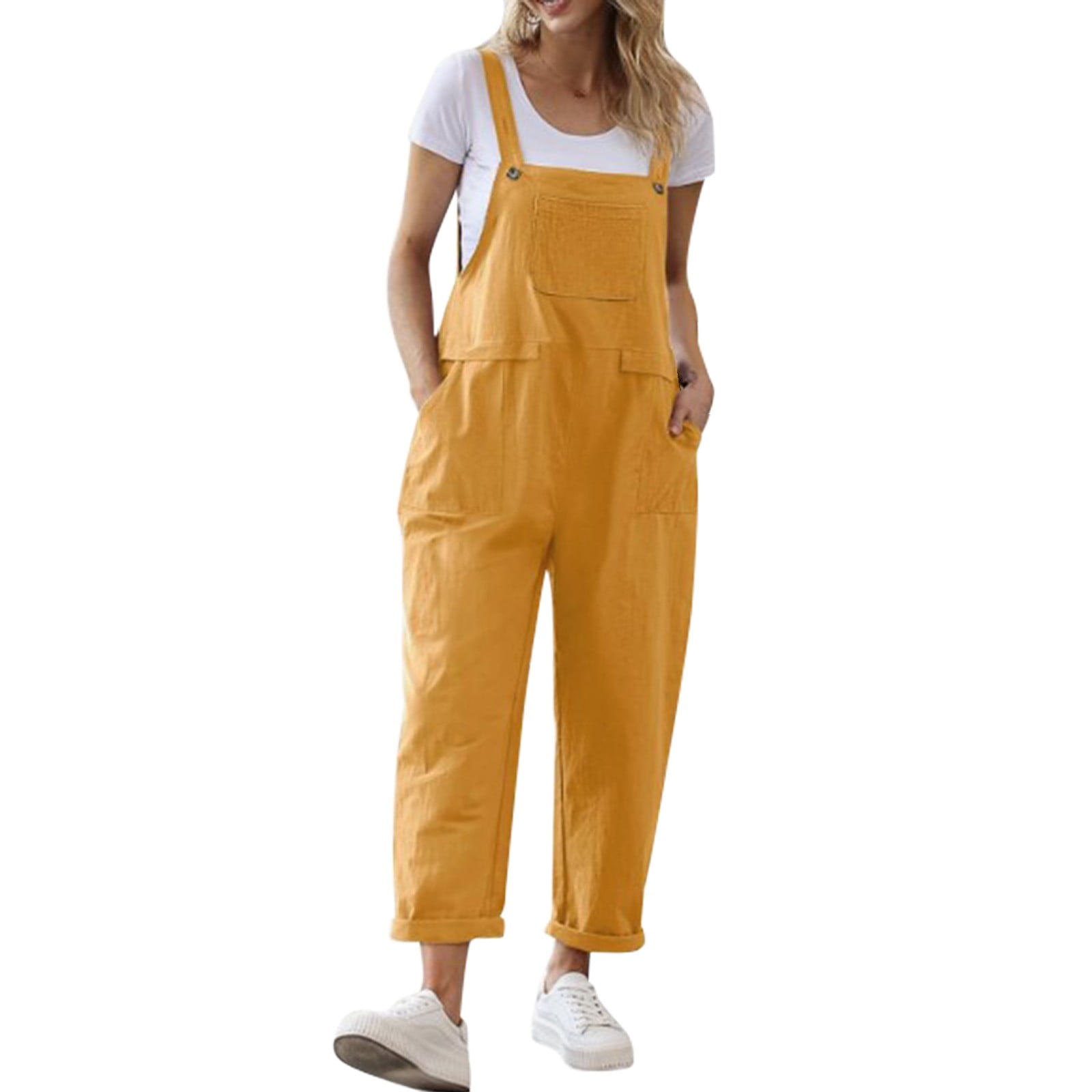 Nmmued Overalls for Women Loose Fit, Linen Overalls for Women, Bib ...