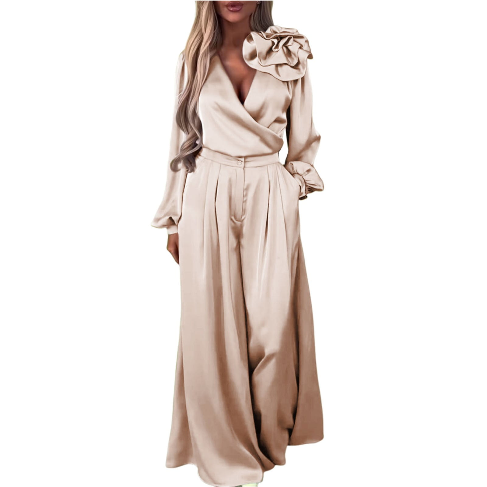 Nmmued Two Piece Sets for Women Dressy, Satin Sets for Women 2 Piece ...