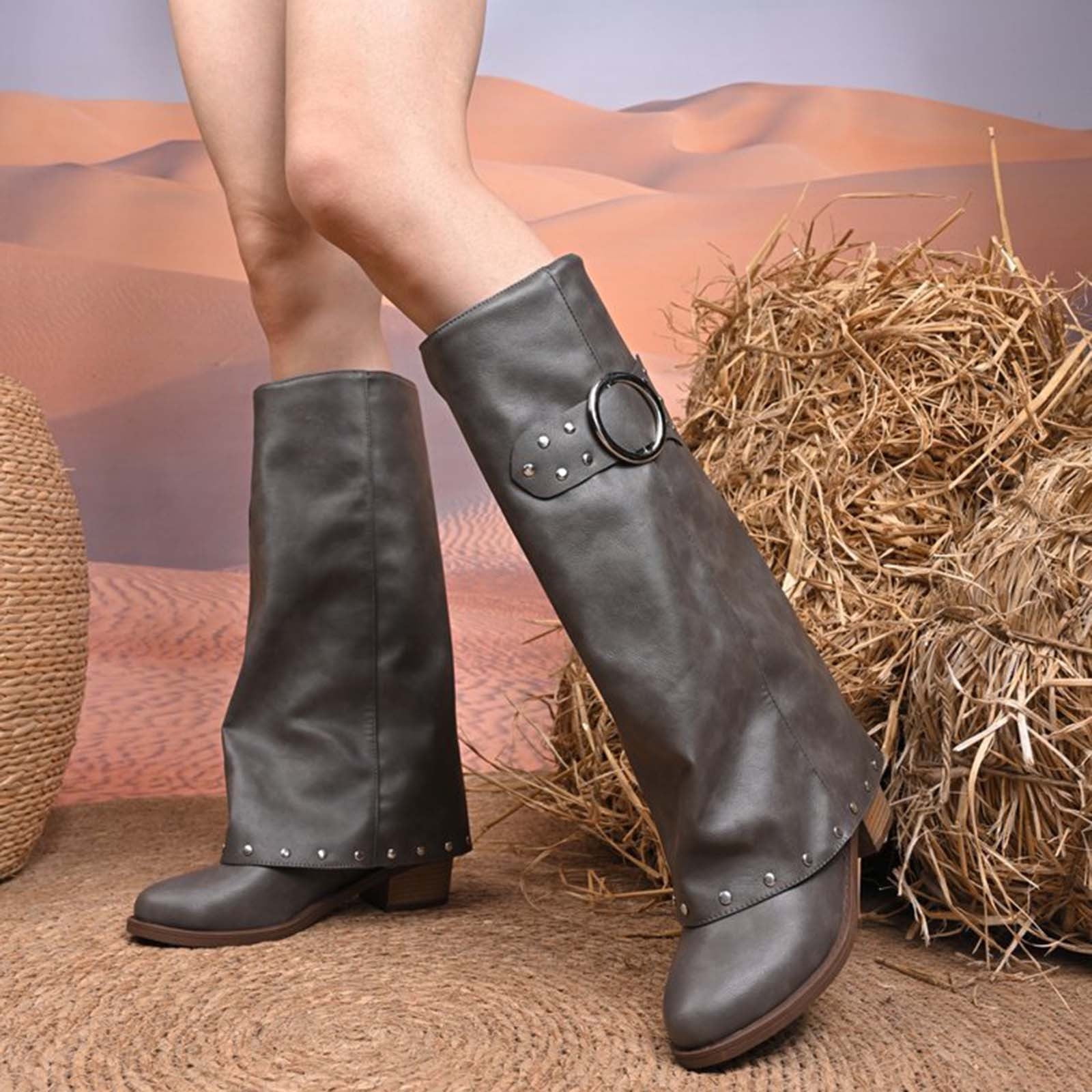 Nmnitkp Boots for Women Fashionable & Casual Versatile British Style ...