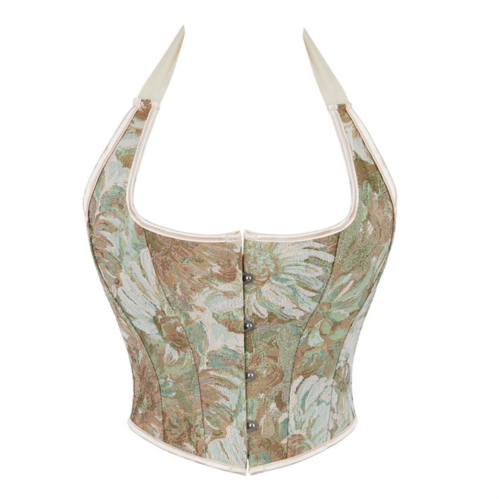 Nmnitkp Corset Tops for Women Sexy Slim Women's Floral Corset Top Show ...