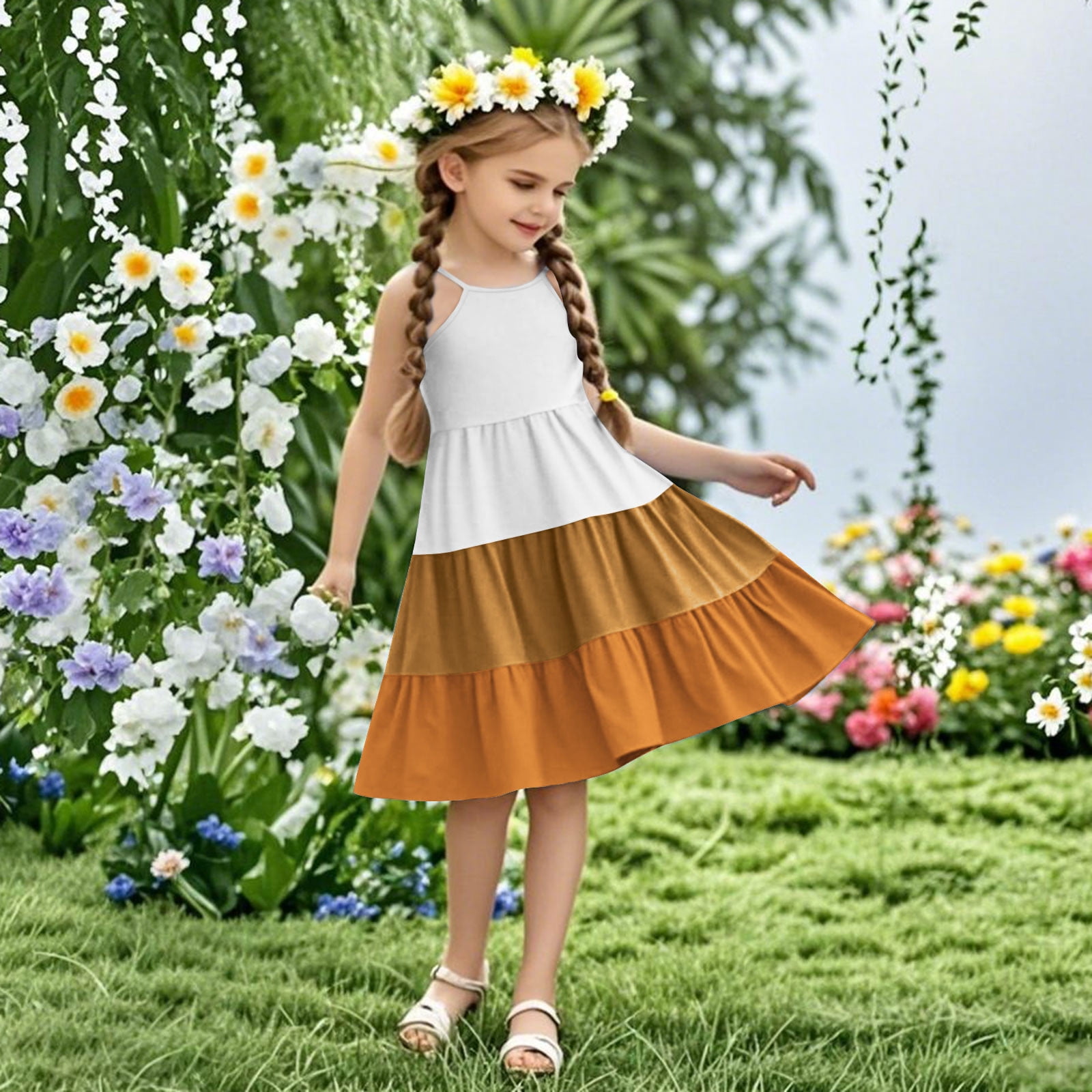 Nmnitkp Girl Dresses Cute Dresses for Girls Sundress Summer Boho ...