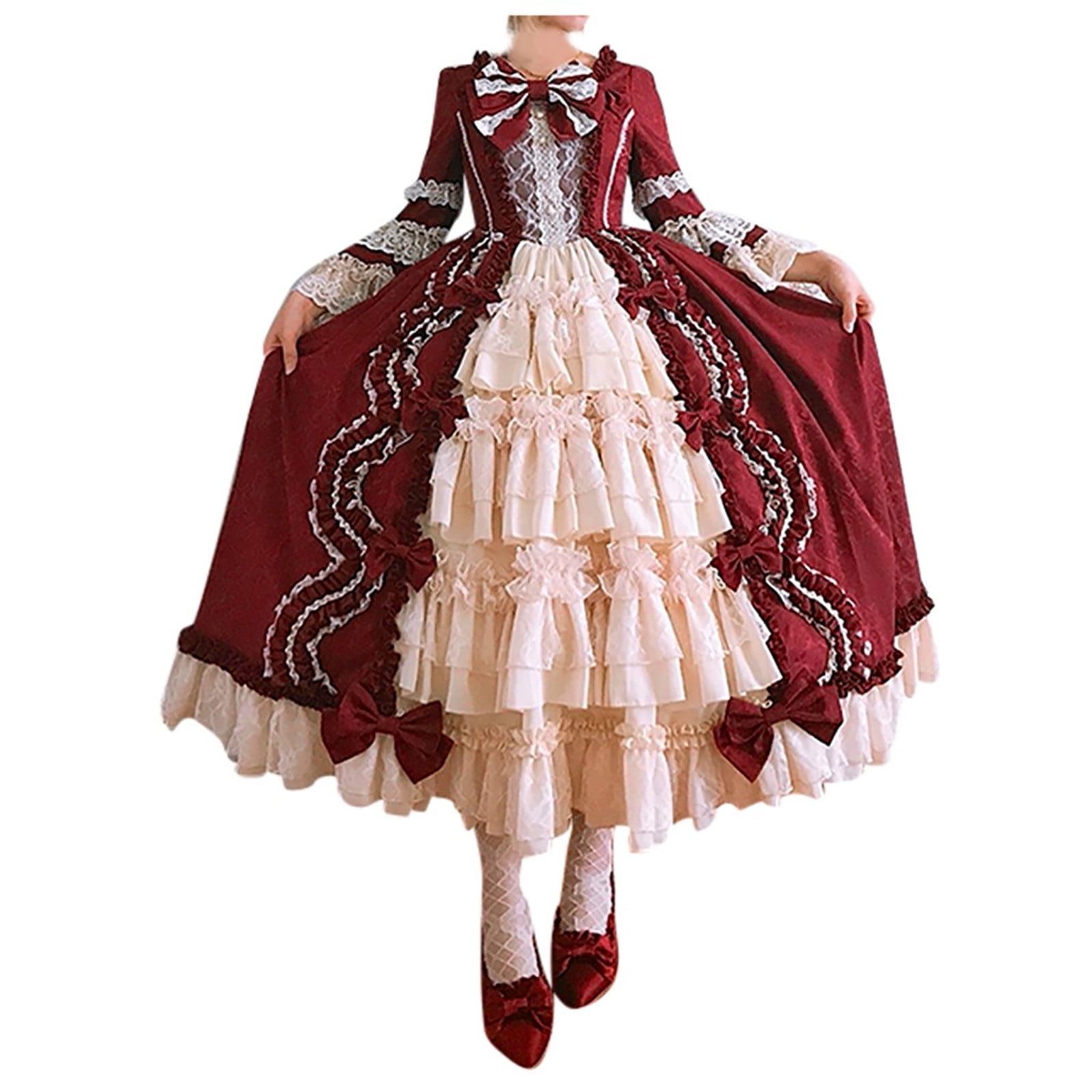 Nmnitkp Gothic Dress Unique Design Vintage Large Hemline Princess Dress ...