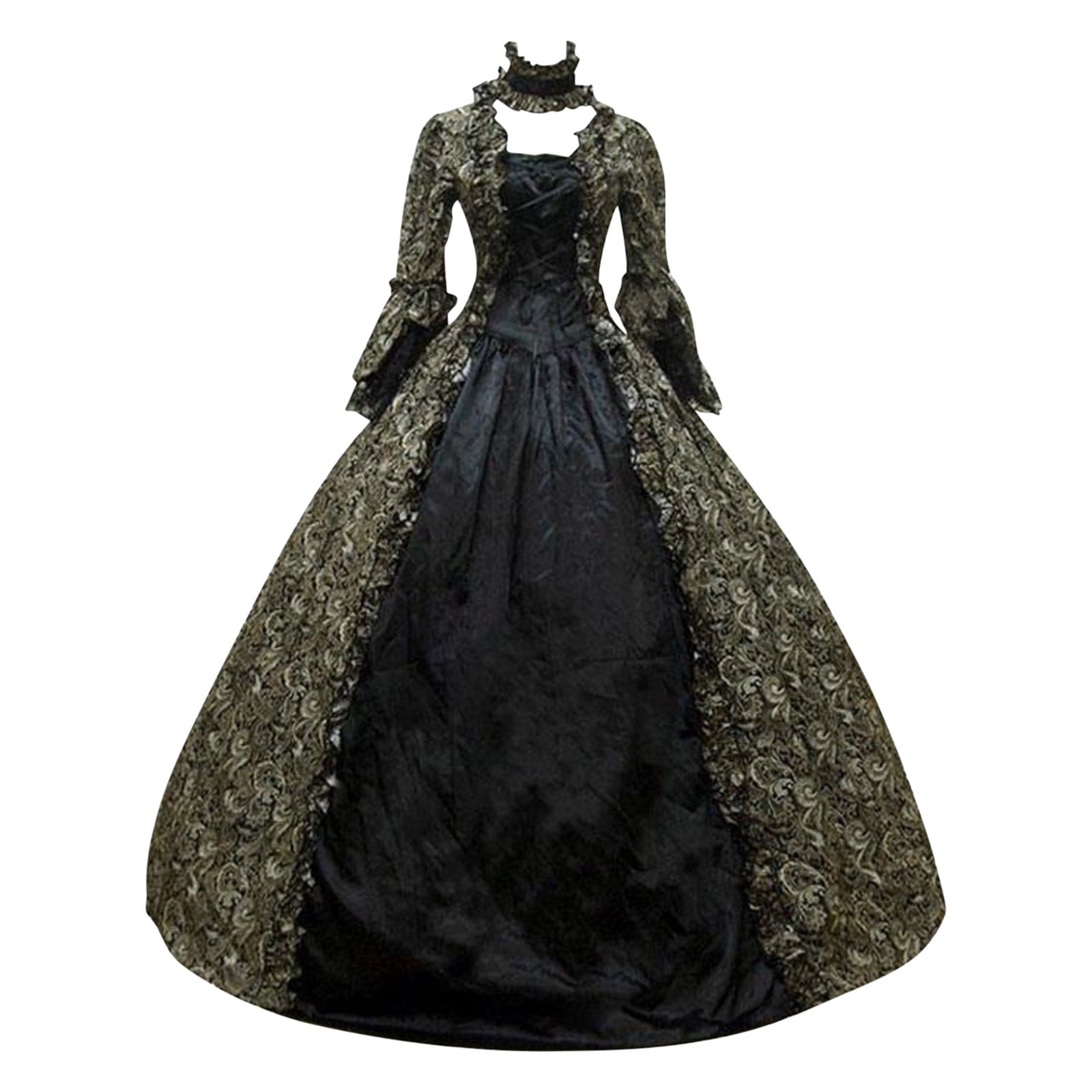 Nmnitkp Gothic Dress Unique Design Vintage Large Hemline Princess Dress ...